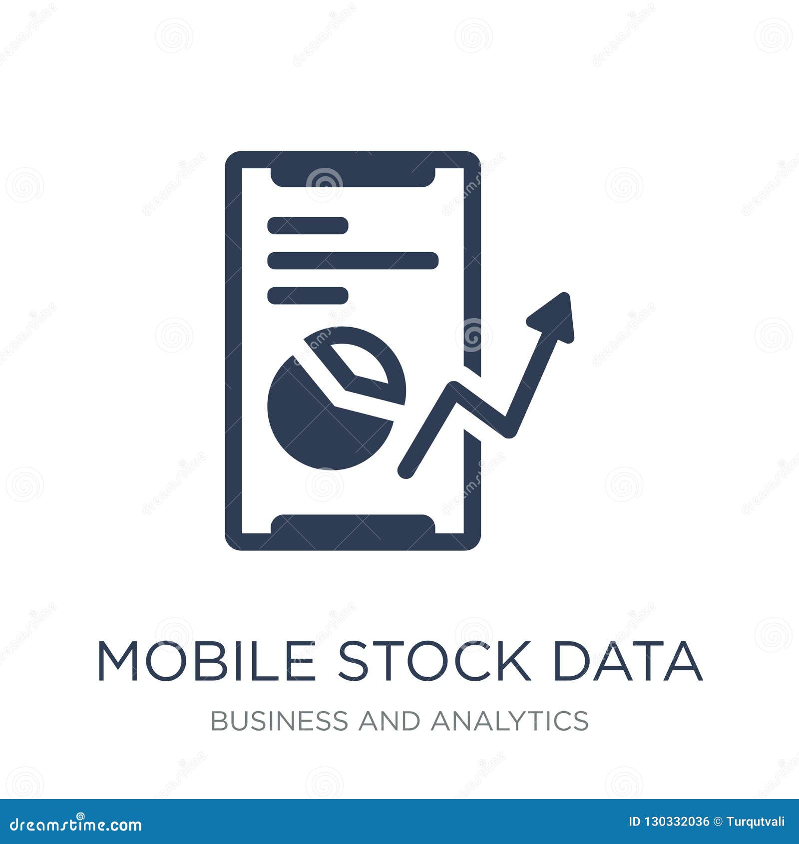 Mobile Stock Data Icon. Trendy Flat Vector Mobile Stock Data Icon on ...