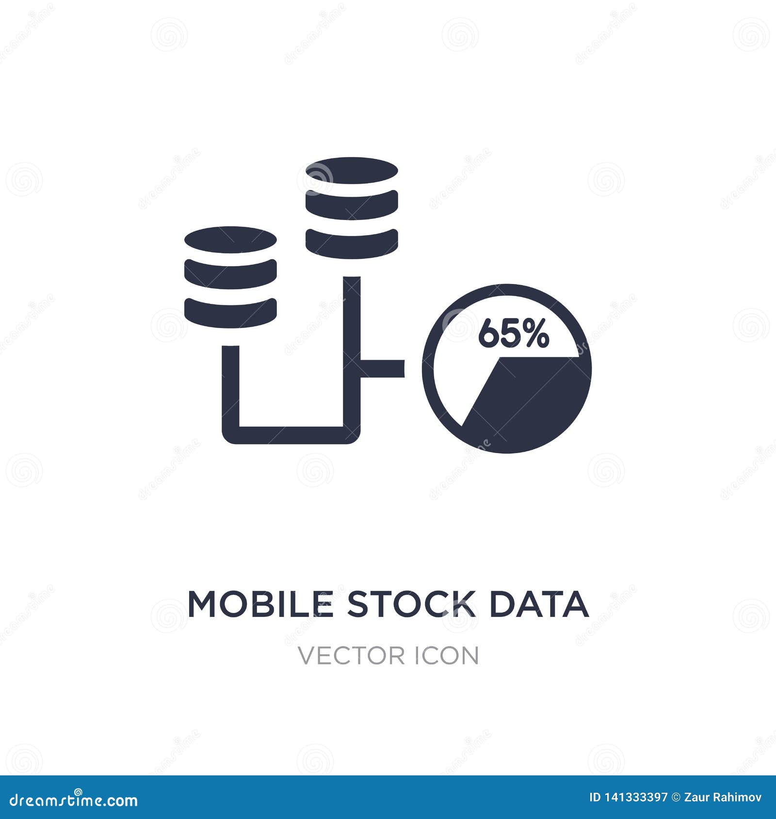 Mobile Stock Data Icon on White Background. Simple Element Illustration ...