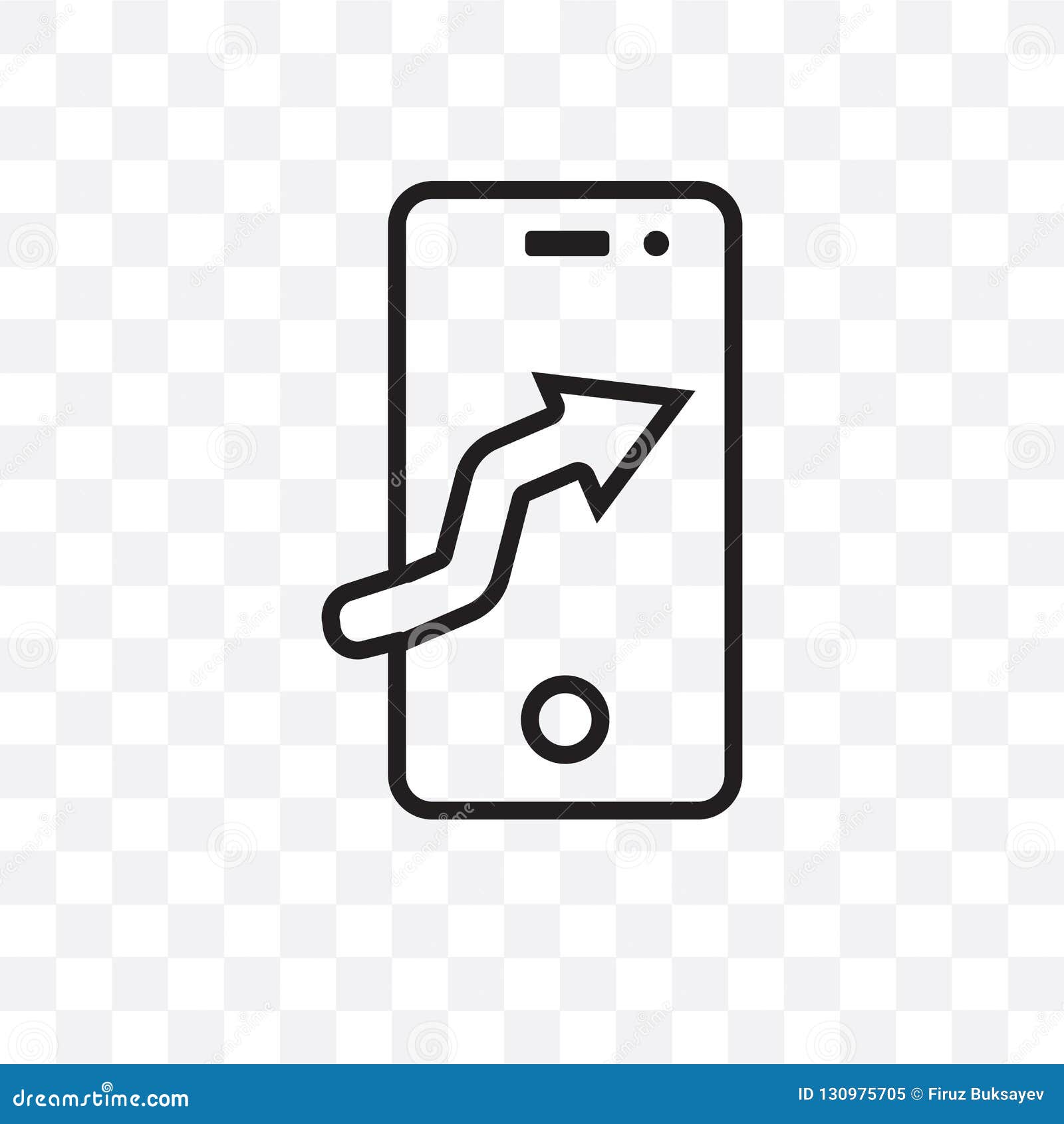 Mobile Stock Data Vector Linear Icon Isolated on Transparent Background ...