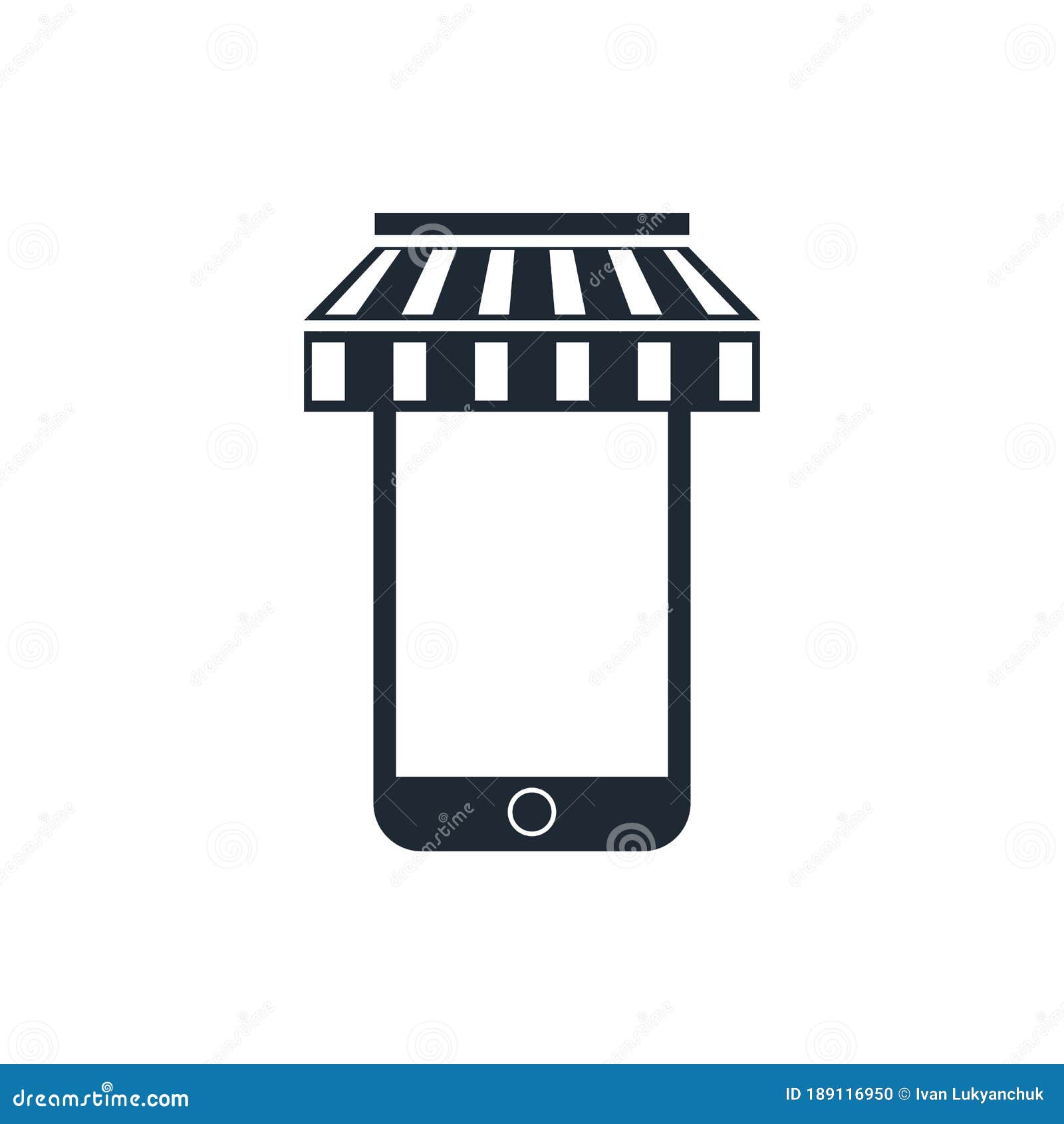 Mobile Store Icon, Online Shopping Sign Stock Vector - Illustration of ...