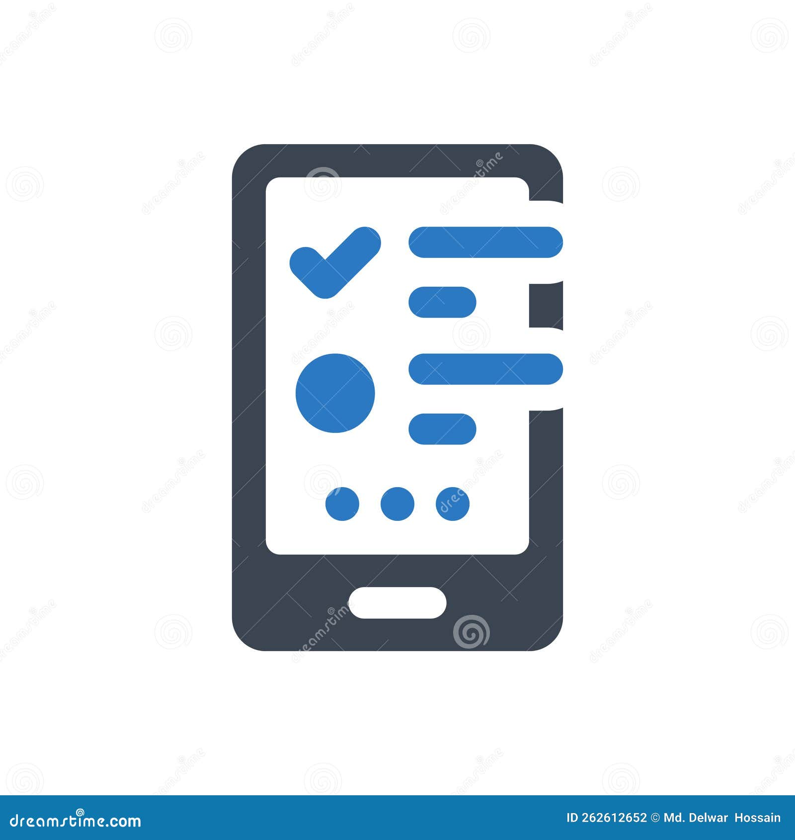 Mobile survey icon stock vector. Illustration of list - 262612652