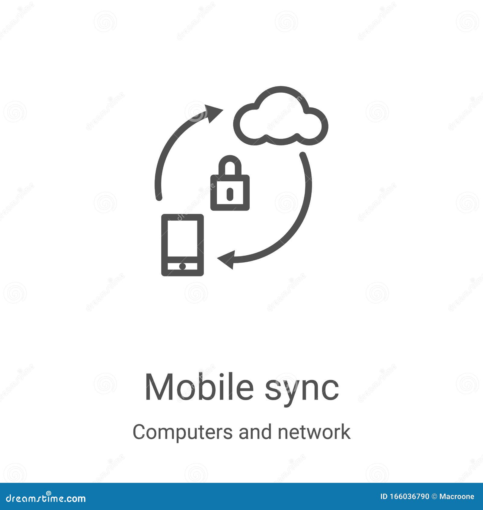 Mobile Sync Icon Vector From Computers And Network Collection Thin Line Mobile Sync Outline