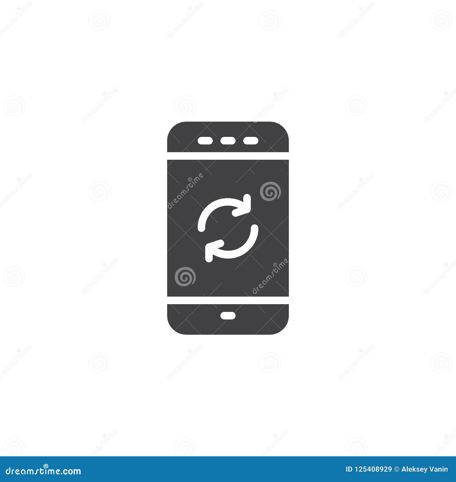 Mobile sync vector icon stock vector. Illustration of perfect - 125408929
