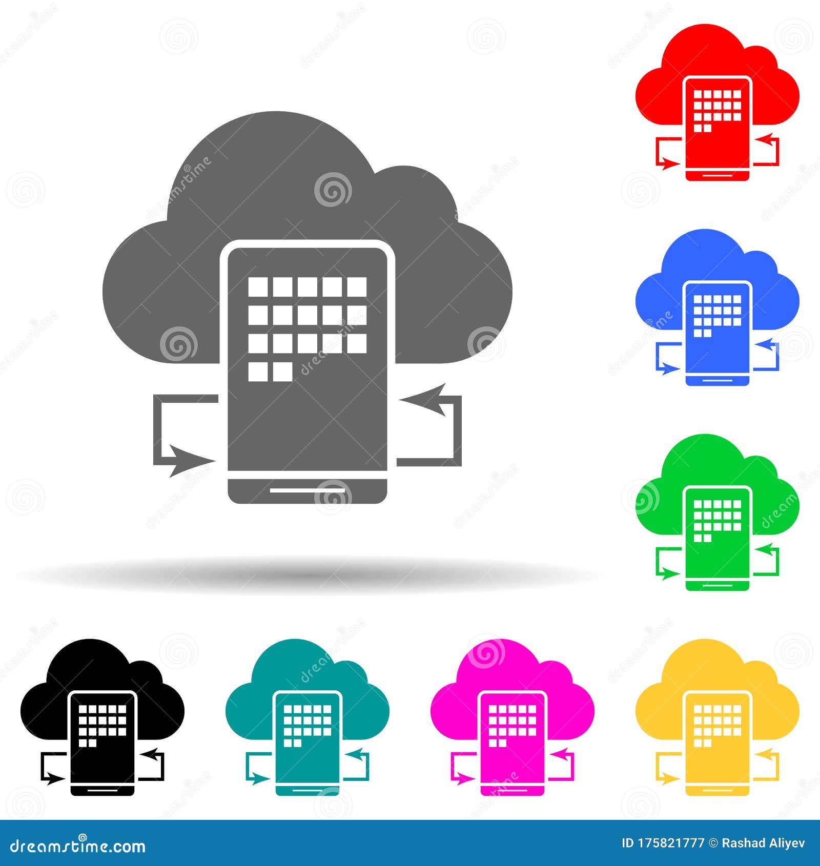 Mobile Syncing Multi Color Style Icon. Simple Glyph, Flat Vector of Web ...