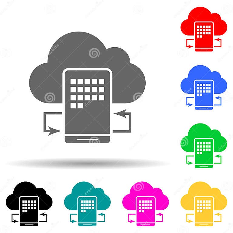 Mobile Syncing Multi Color Style Icon. Simple Glyph, Flat Vector of Web ...