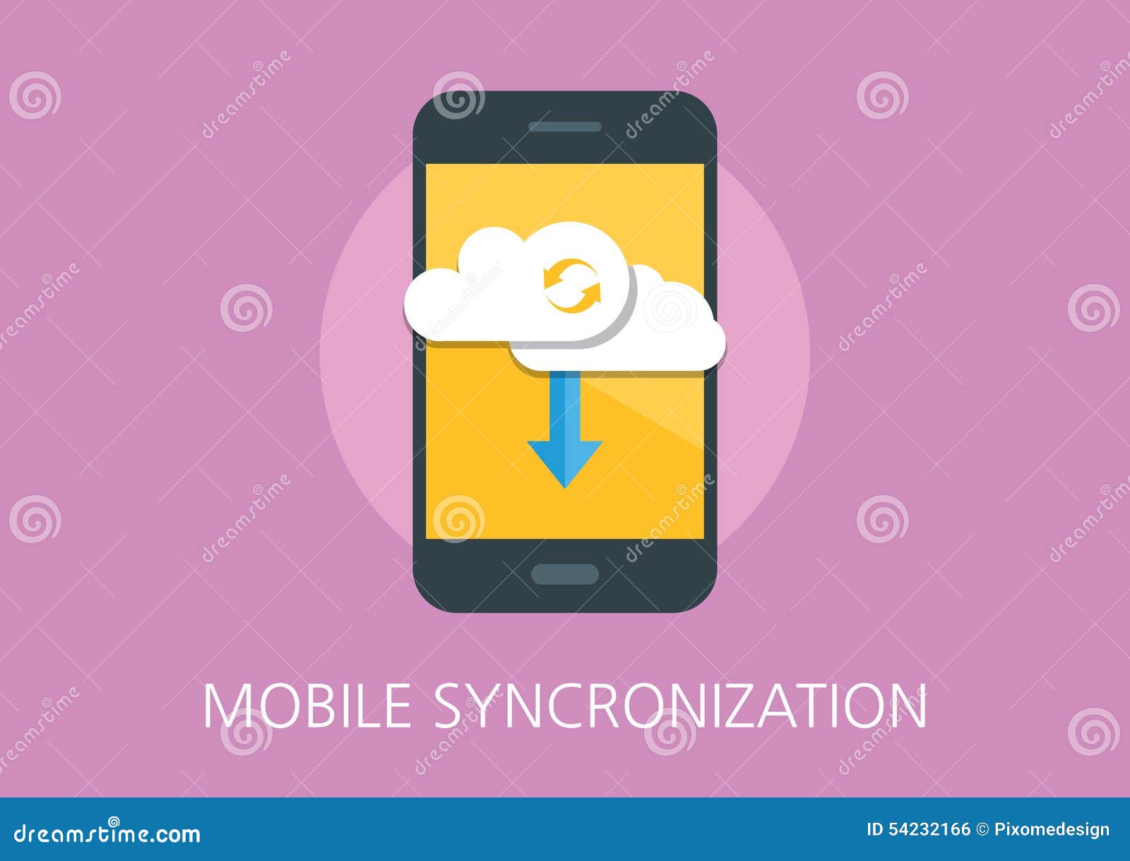 Mobile Syncronization Concept Flat Icon Stock Vector - Illustration of laptop, based: 54232166