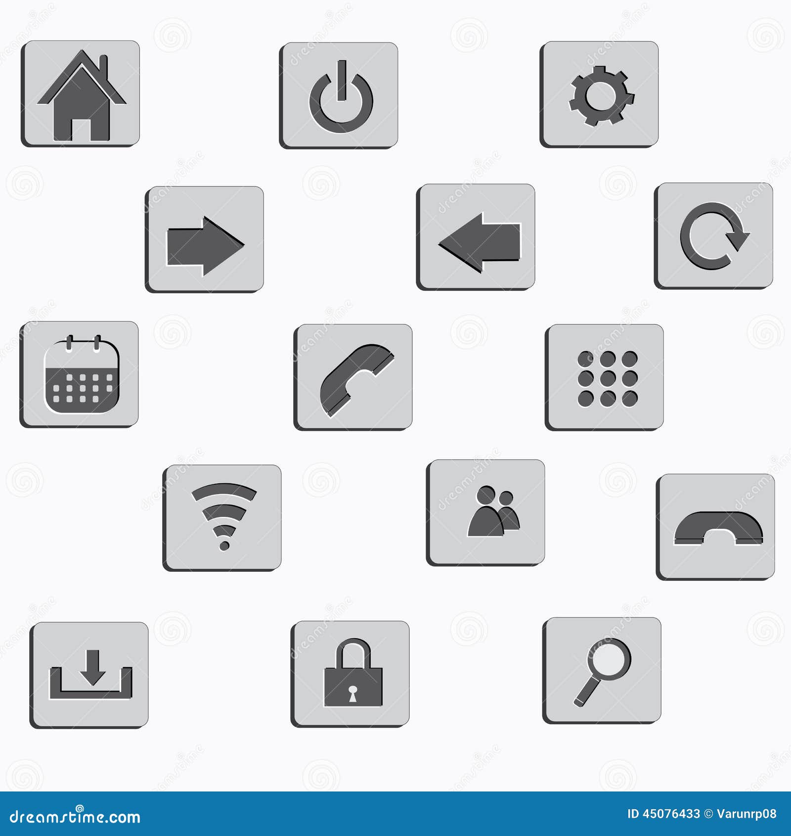 Mobile and System Interface Icons and Buttons Stock Vector ...