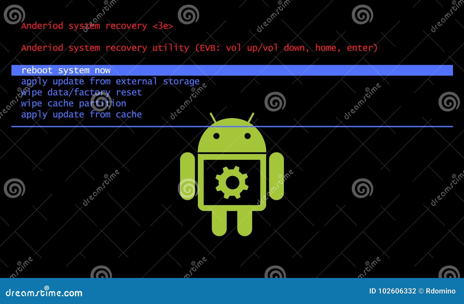 Mobile System Recovery Mode Black Screen Background Editorial ...