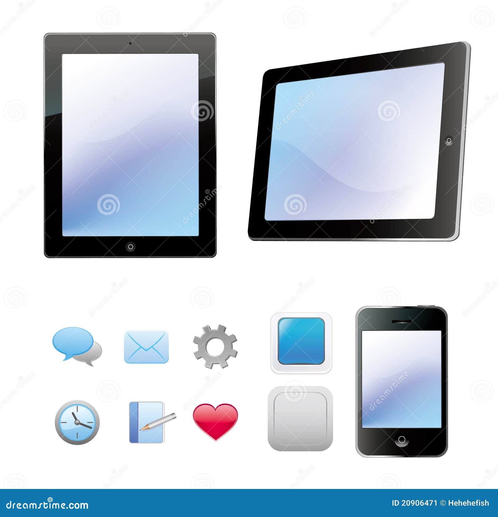 Mobile and tablet computer stock vector. Illustration of mobile - 20906471