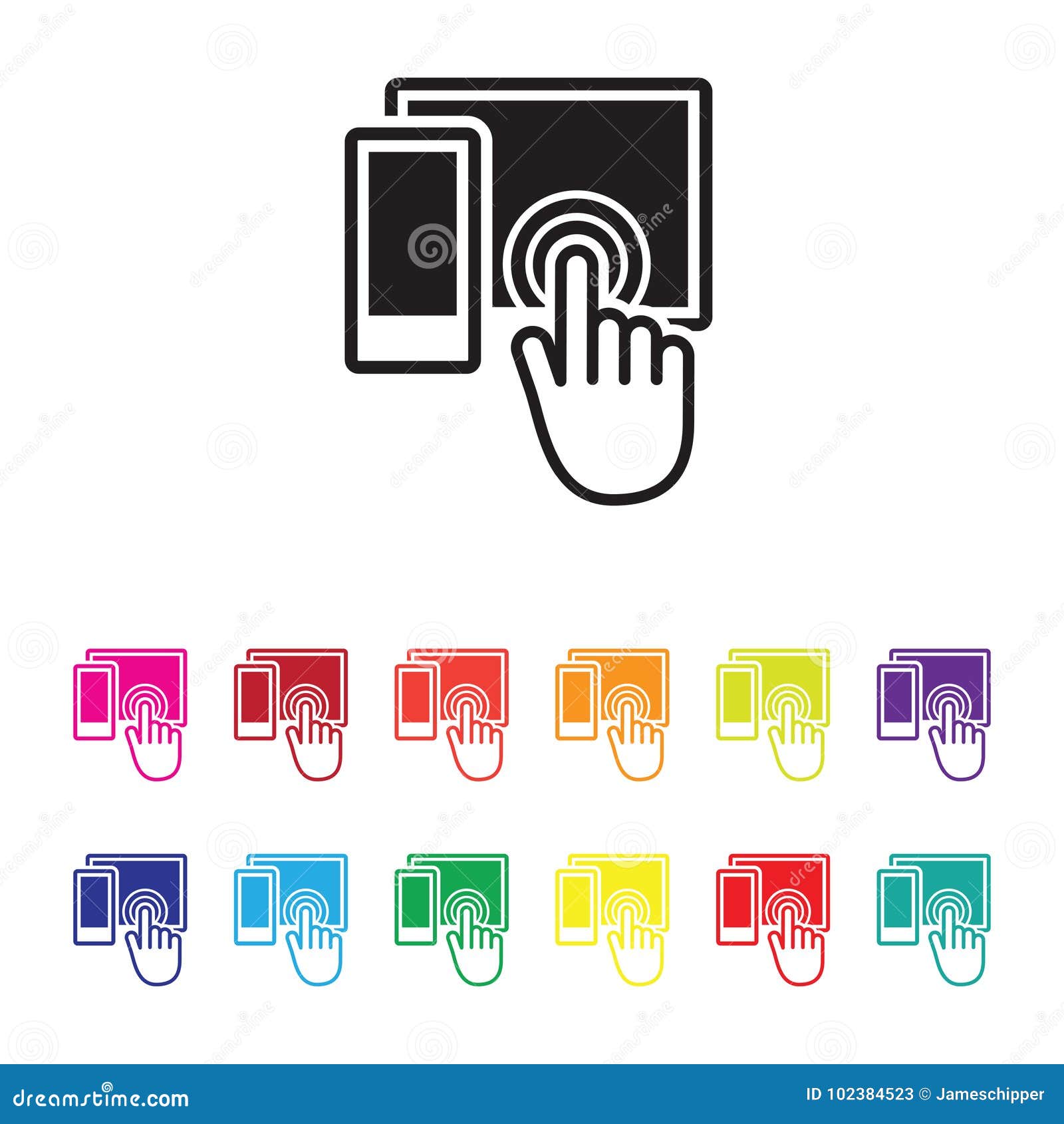 Mobile and tablet icon set stock vector. Illustration of isolated ...