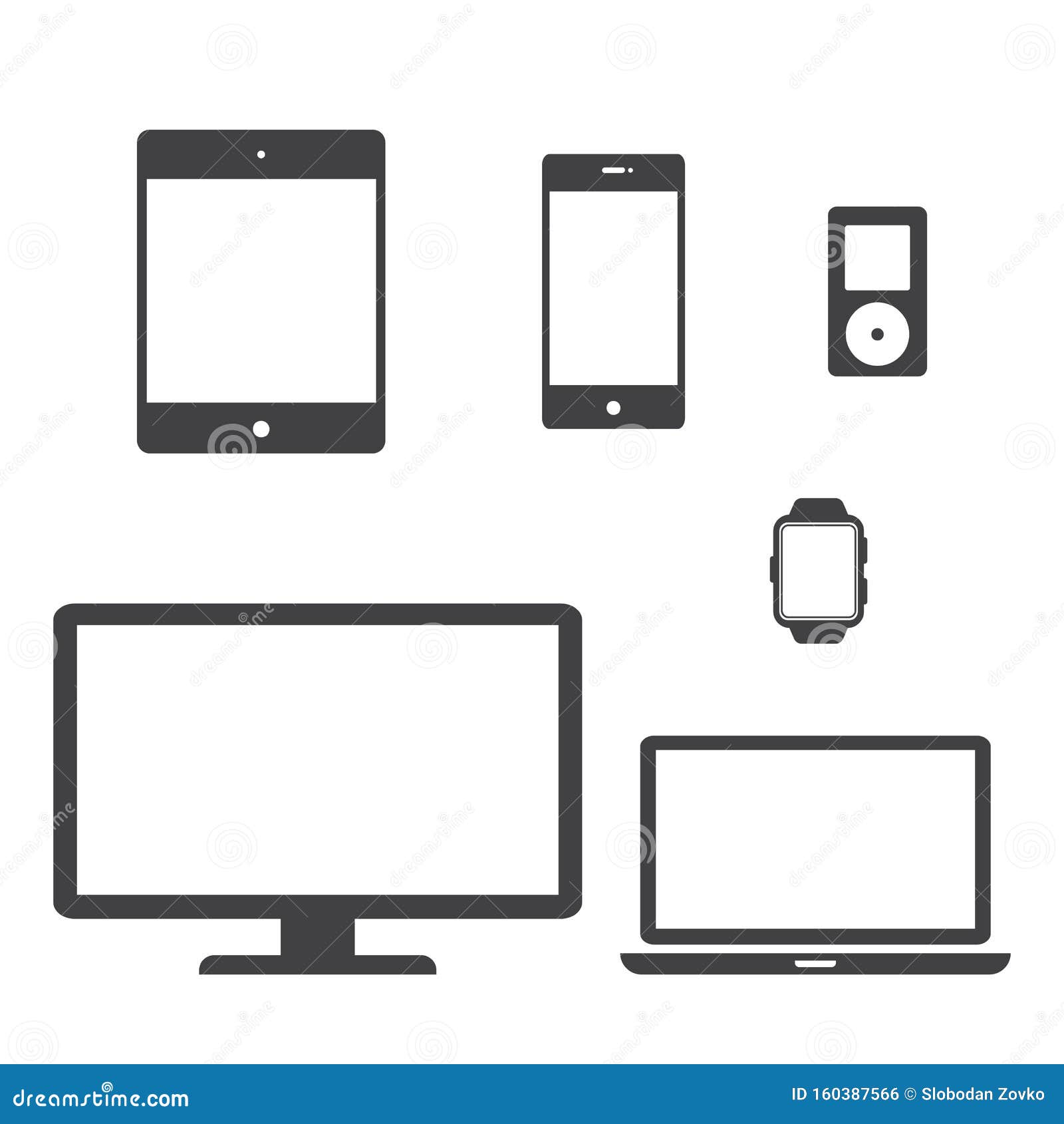 Mobile, Tablet, Laptop, Desktop, Gadgets Icon Vector Illustartion Stock ...
