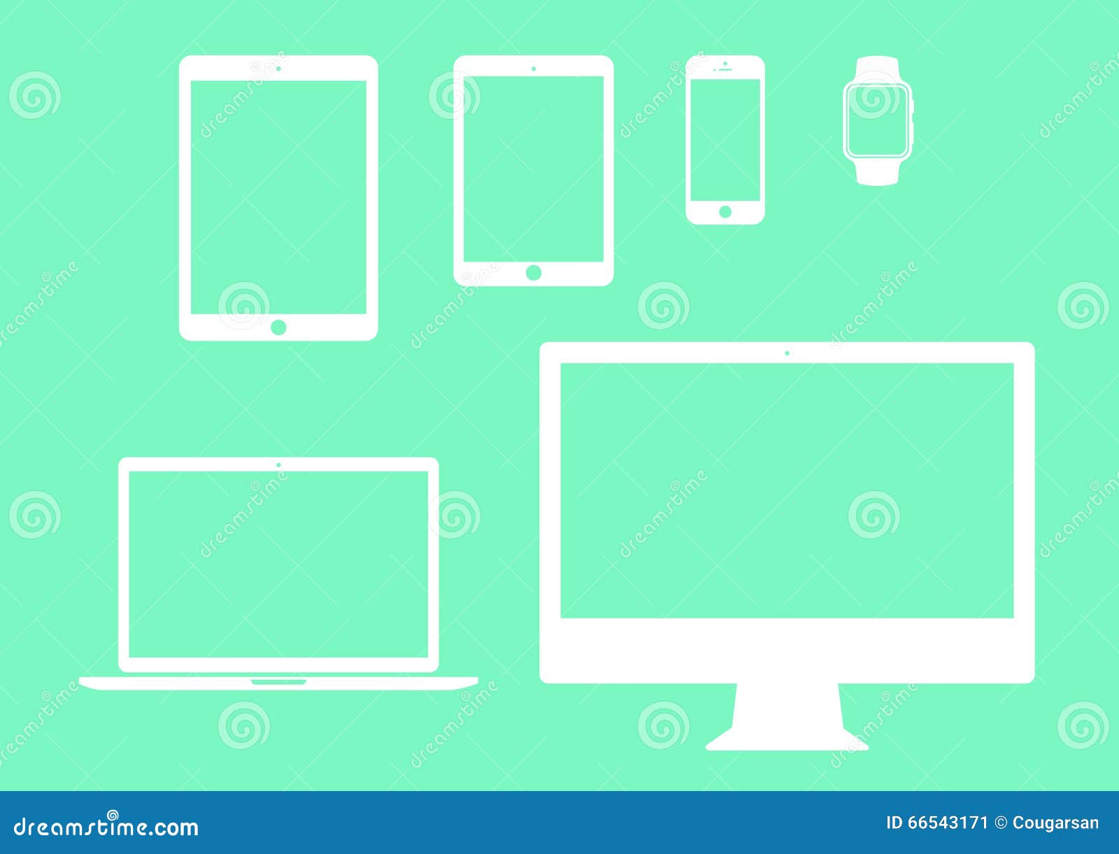 Mobile, Tablet, Notebook, Computer Flat Icon Set Stock Vector ...