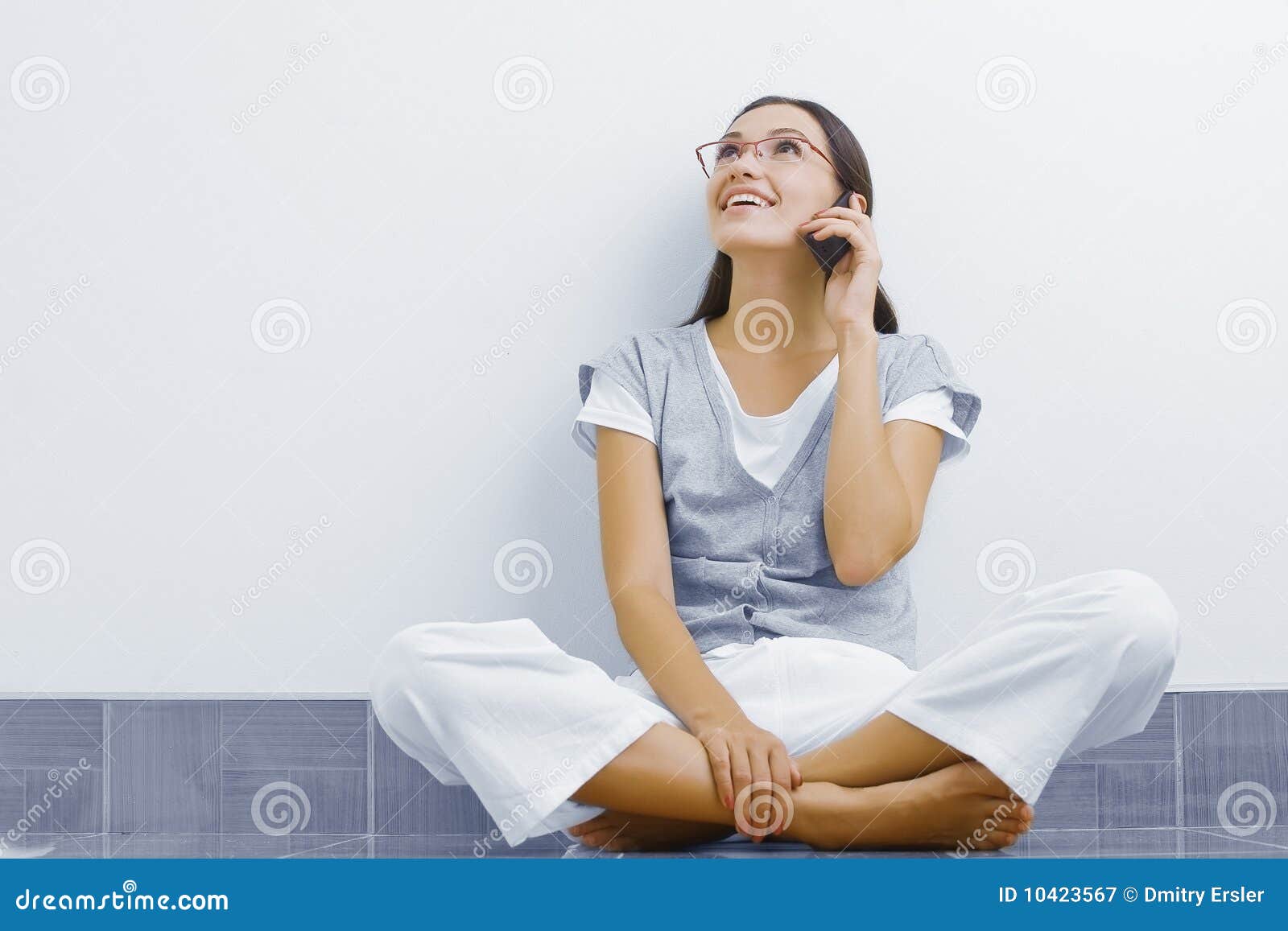 Mobile talks stock image. Image of human, expression - 10423567