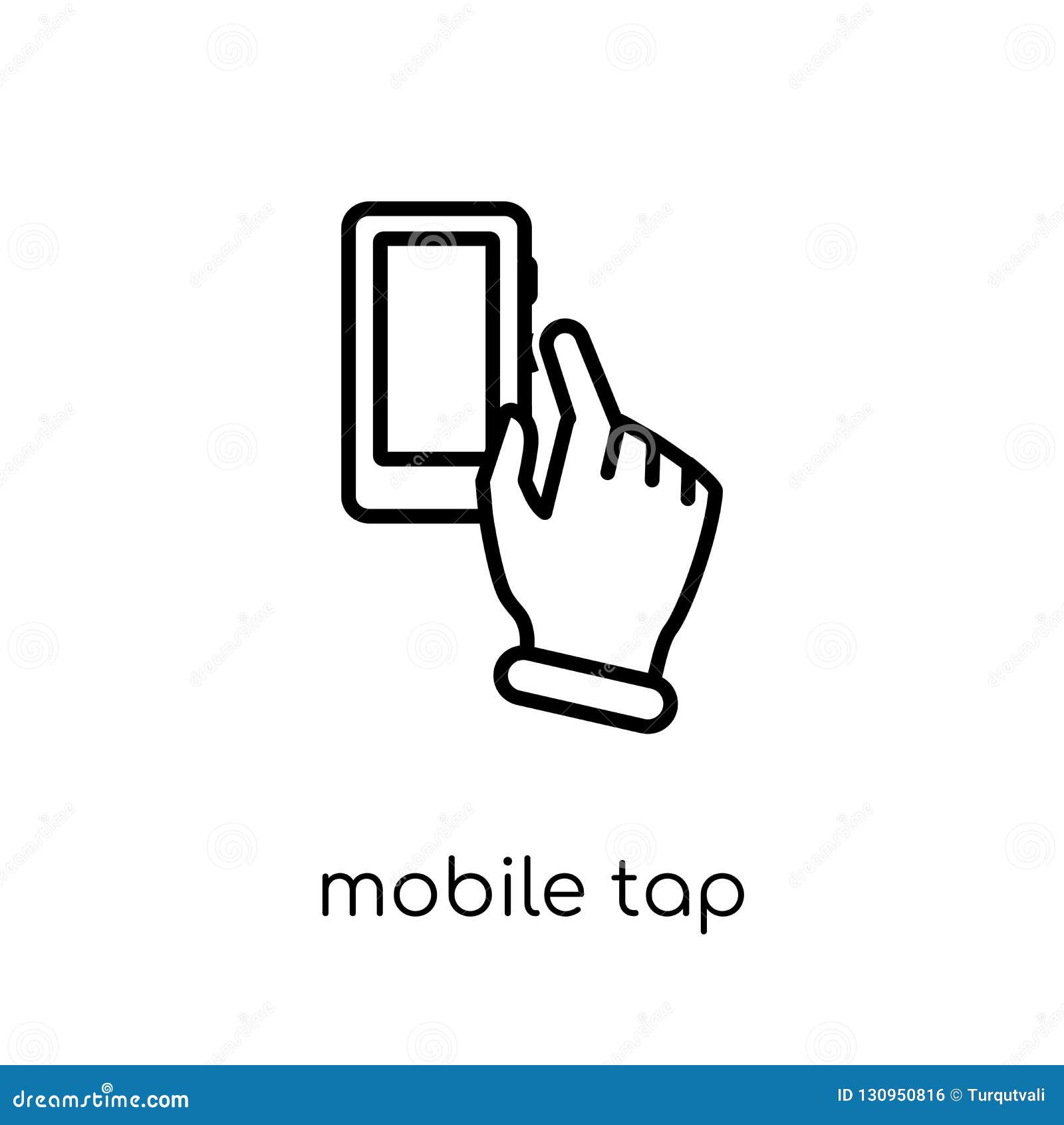 Mobile Tap Icon. Trendy Modern Flat Linear Vector Mobile Tap Icon on ...