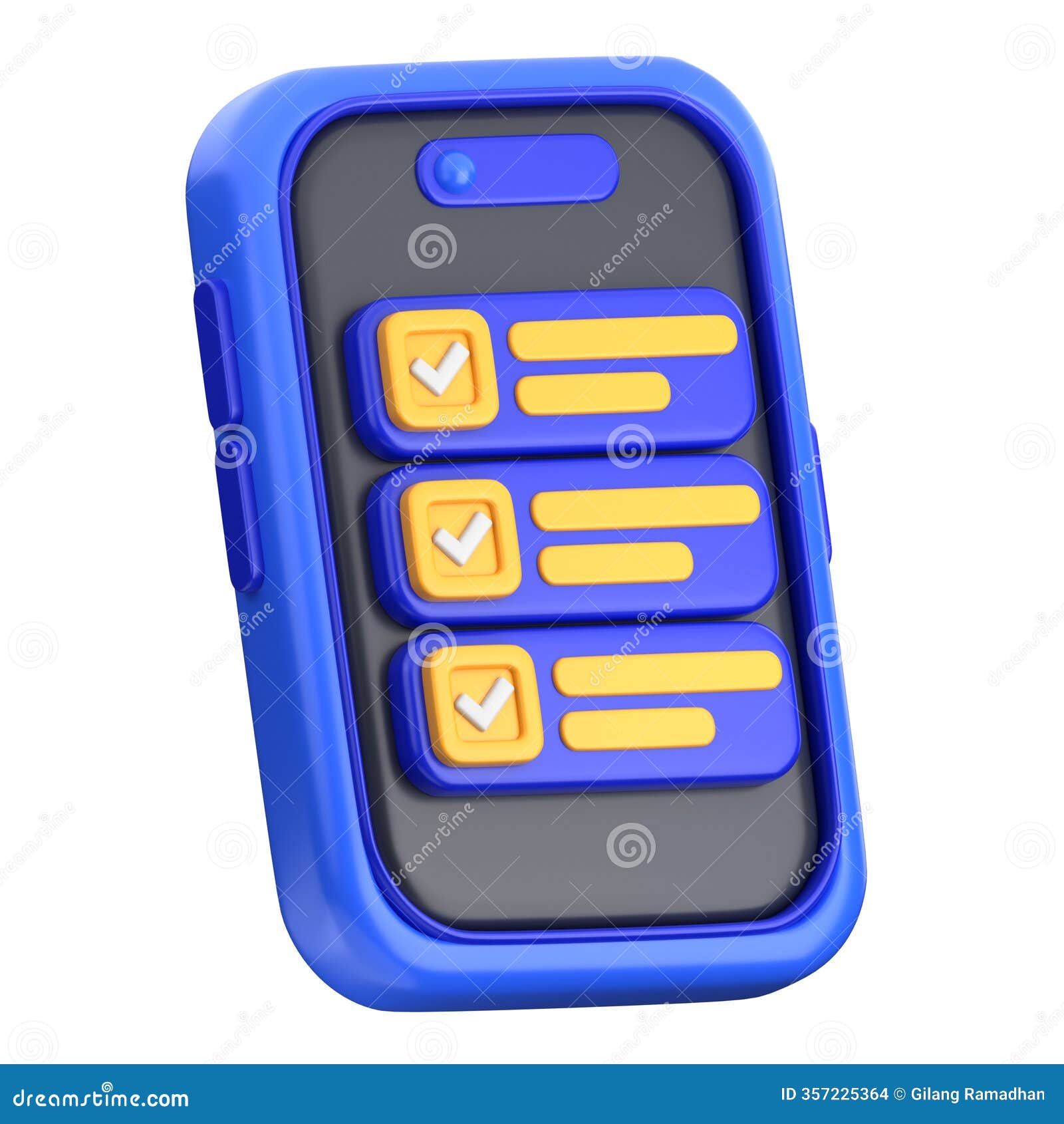 Mobile Task Management 3D Render Stock Illustration - Illustration of ...