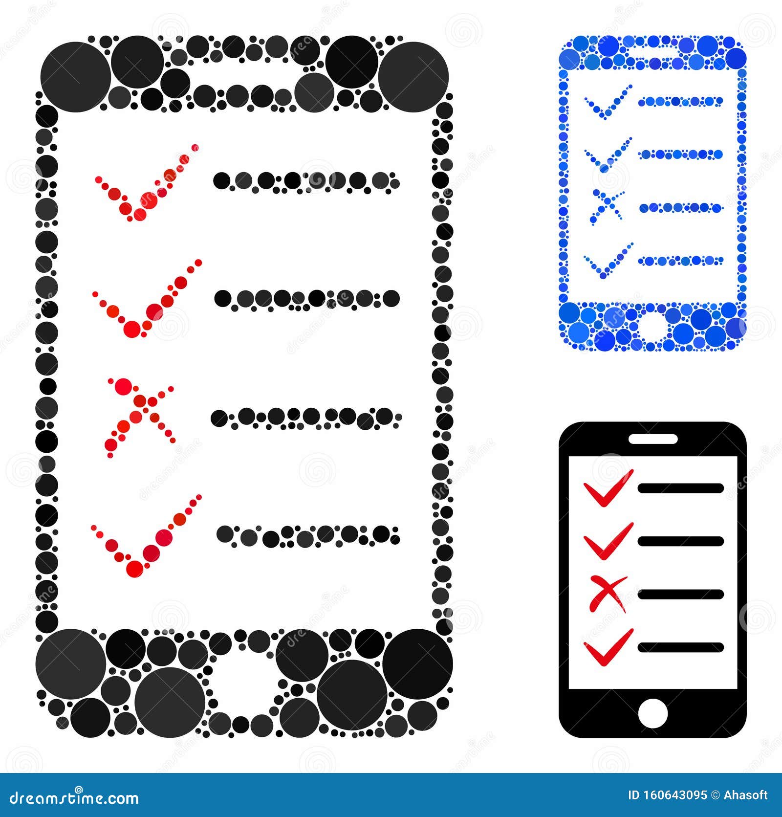 Mobile Tasks Mosaic Icon of Circle Dots Stock Vector - Illustration of ...