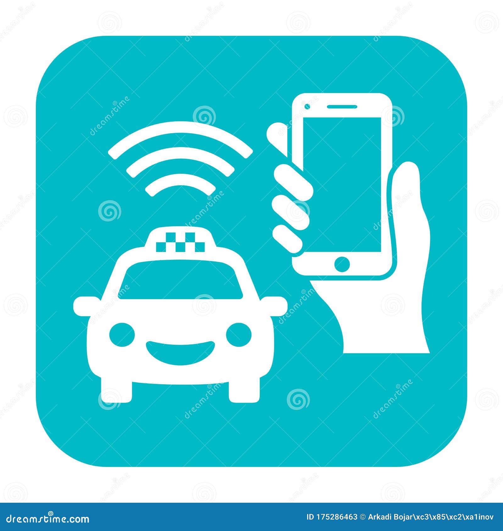 Mobile taxi app icon stock vector. Illustration of city - 175286463