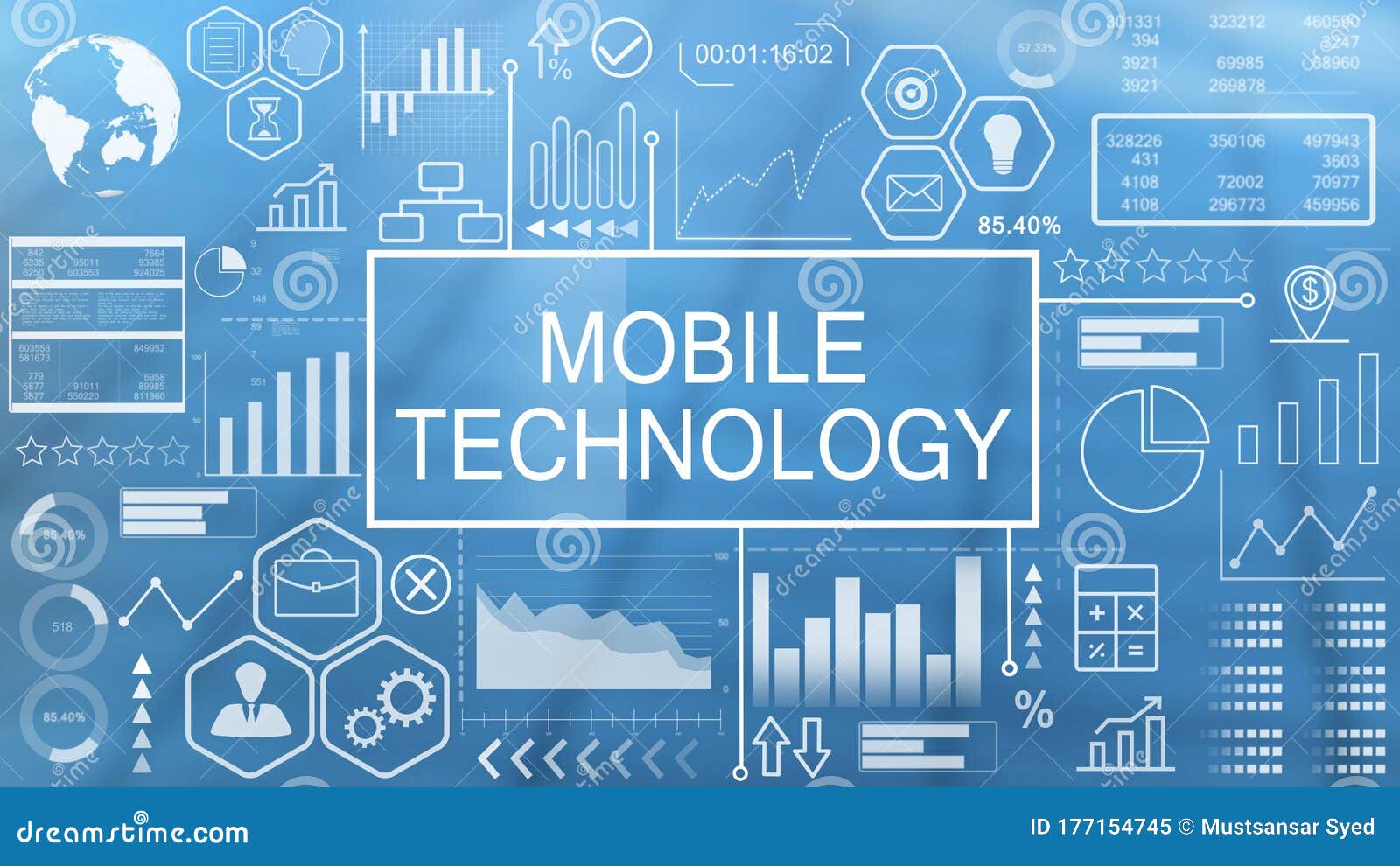 Mobile Technology, Animated Typography Stock Illustration ...