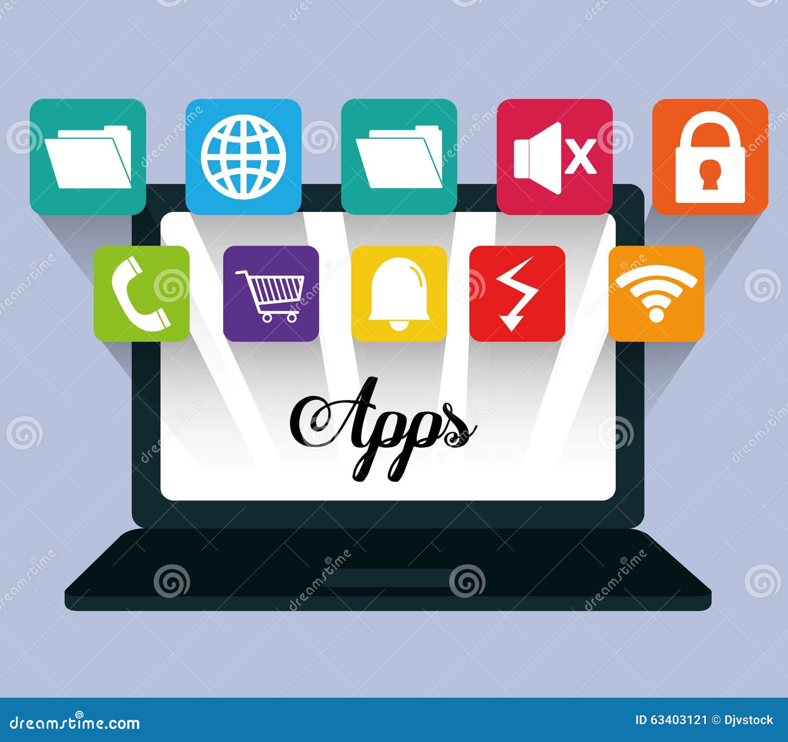 Mobile Technology Applications Stock Vector - Illustration of network ...