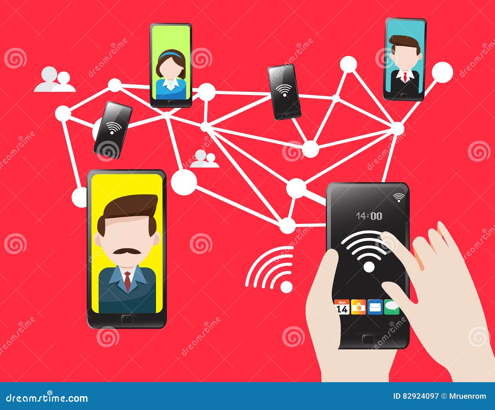 Mobile Technology Cellular Communication Stock Vector - Illustration of ...