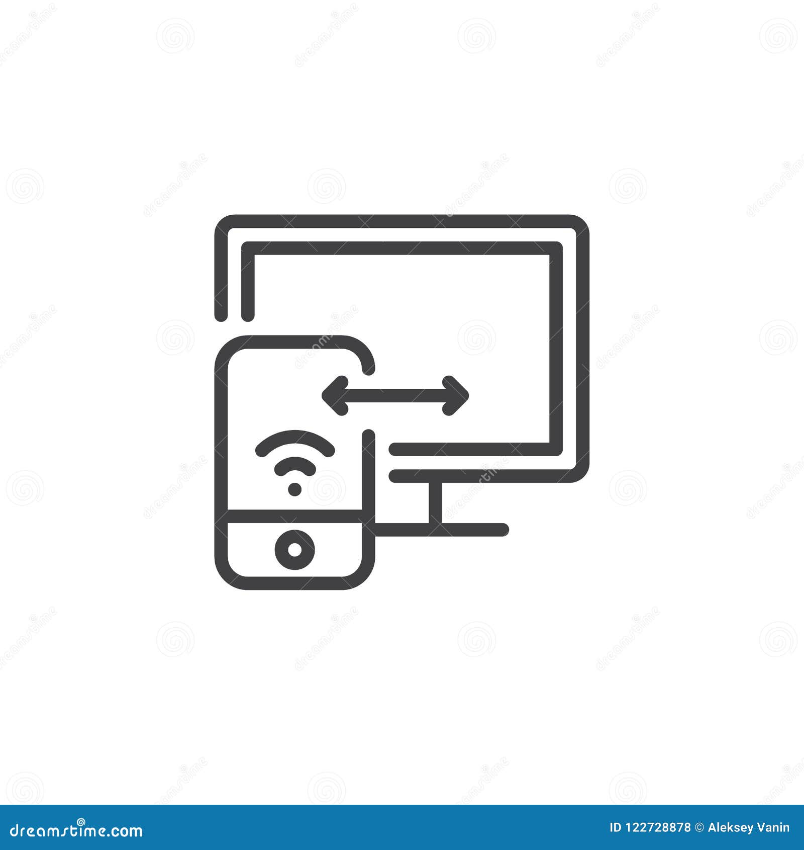 Mobile Technology and Device Outline Icon Stock Vector - Illustration ...
