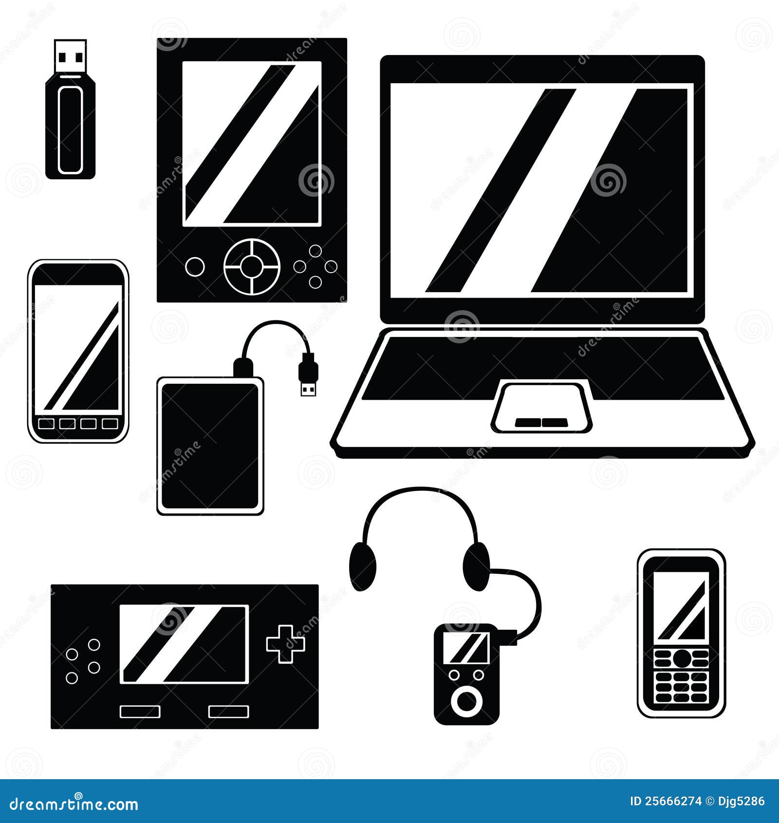 Mobile Technology Icon Set. Stock Illustration - Illustration of screen ...