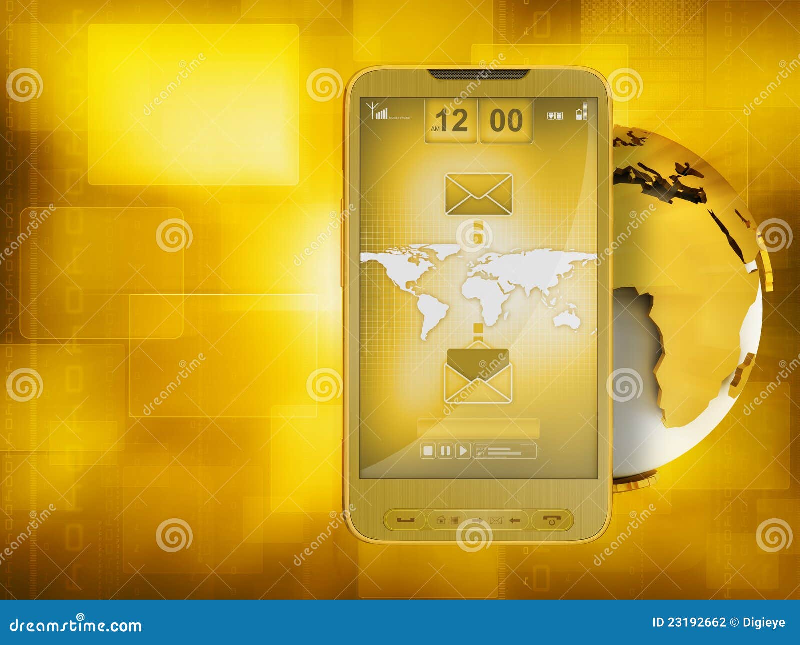 Mobile Technology - Internet on Cell Phone Stock Illustration ...