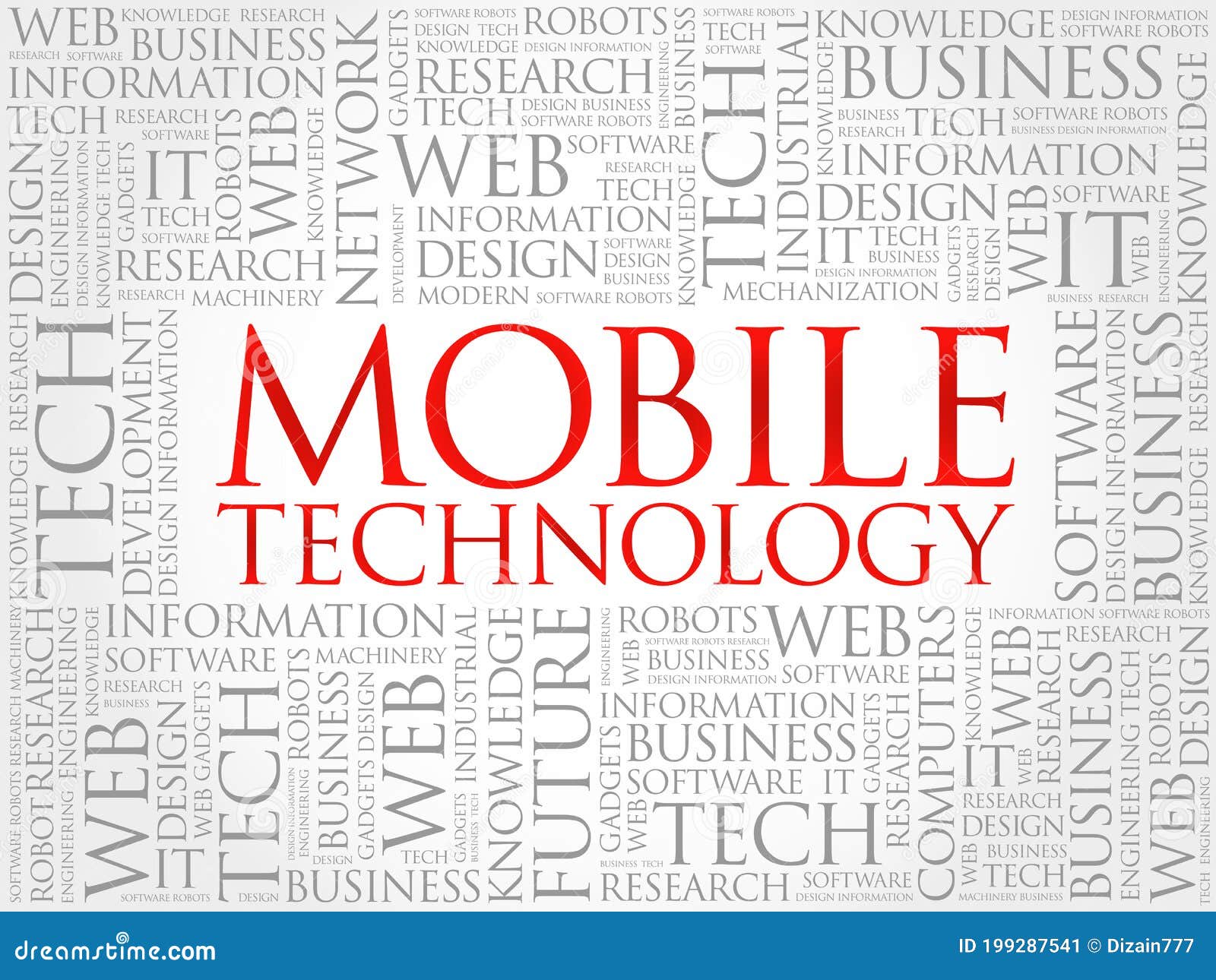 Mobile Technology Word Cloud Stock Illustration - Illustration of ...