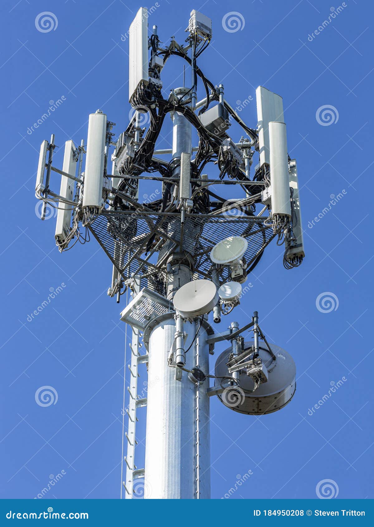 A Mobile Telecommunication Cell Tower Stock Photo - Image of connection ...