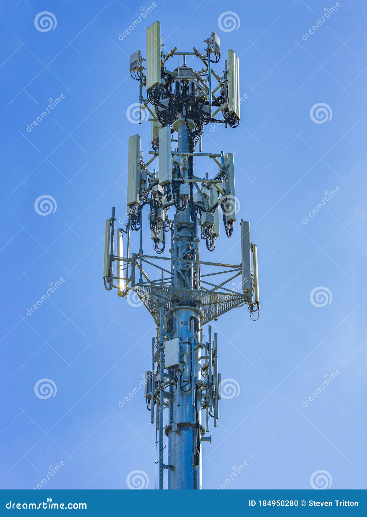 A Mobile Telecommunication Cell Tower Stock Photo - Image of ...