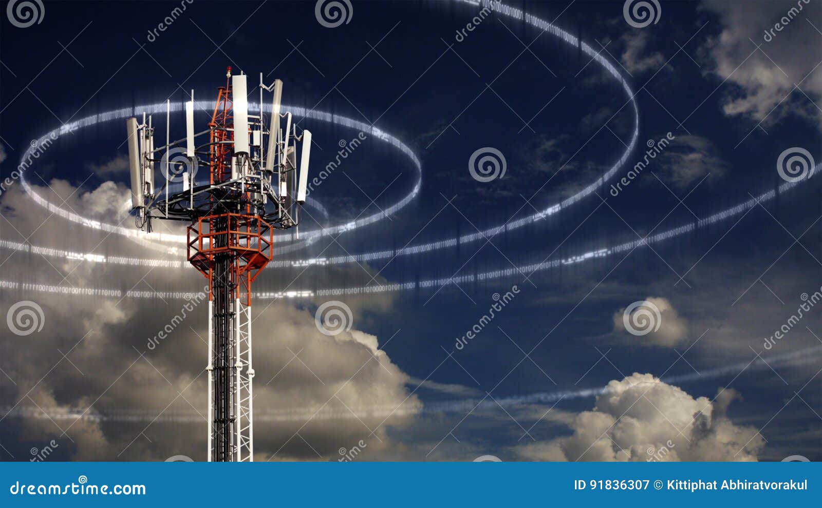 5G Mobile Telecommunication Smart Cellular Radio Network Antennas On A ...