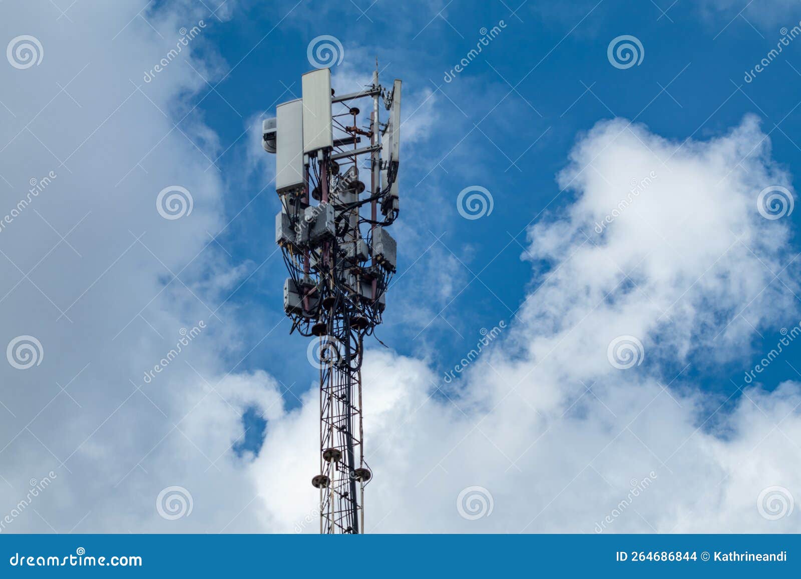 Cellular and Internet Cell Tower with Antennas Stock Photo - Image of ...