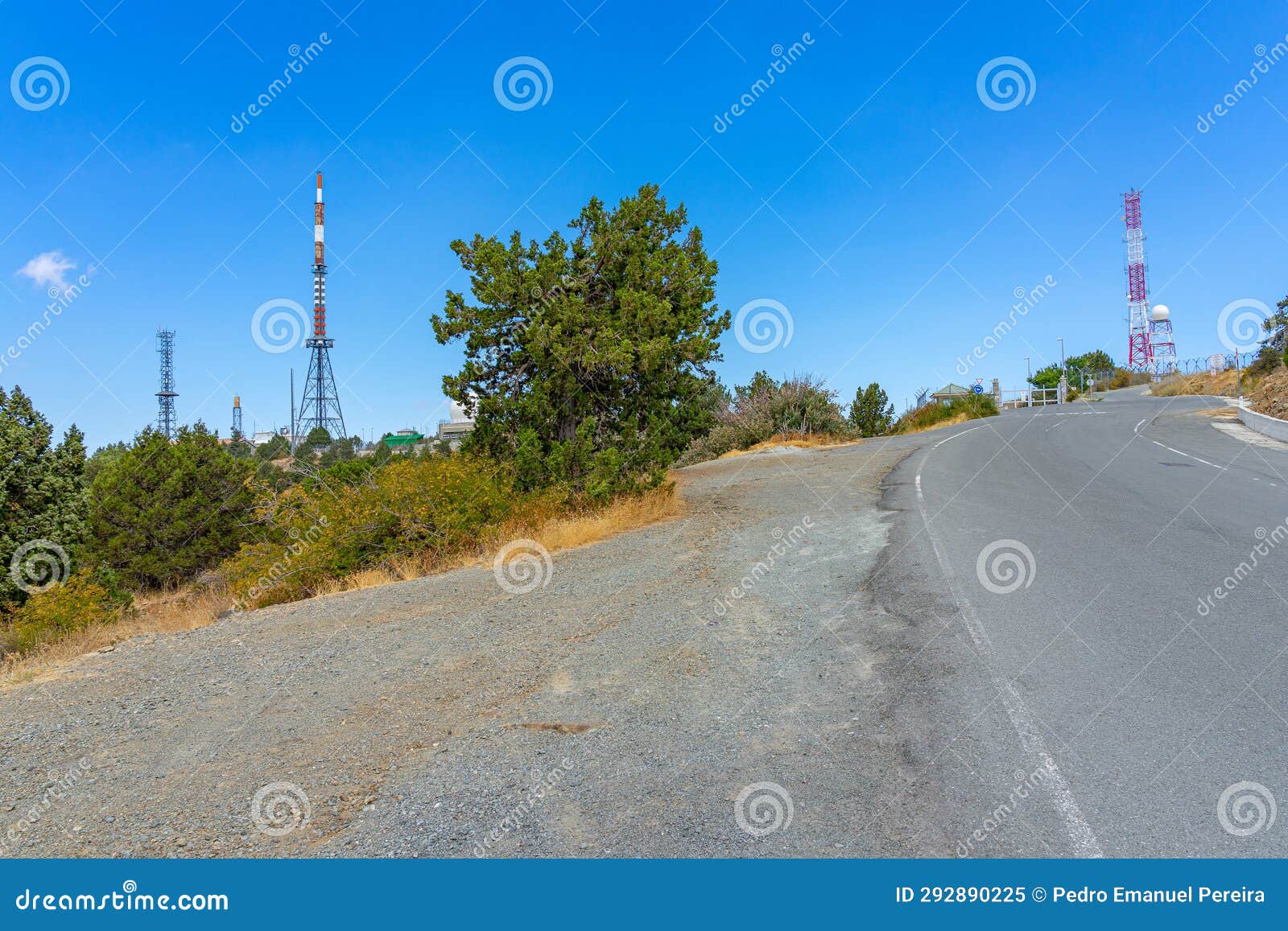 Mobile Telecommunications Antenna on Mount Olympus, the Highest Point ...
