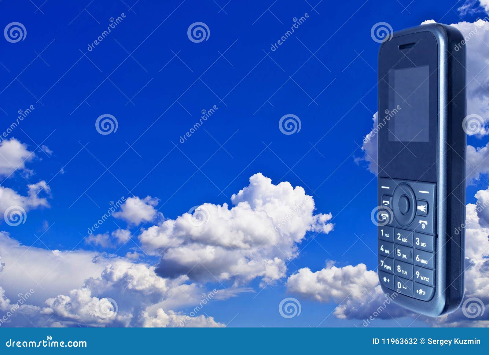 The Mobile Telephone, on Background Sky. Stock Photo - Image of bell ...