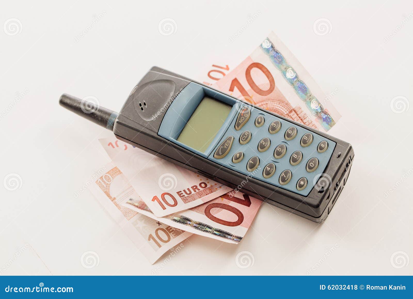 Mobile Telephone & Money on the White Background Stock Photo - Image of ...