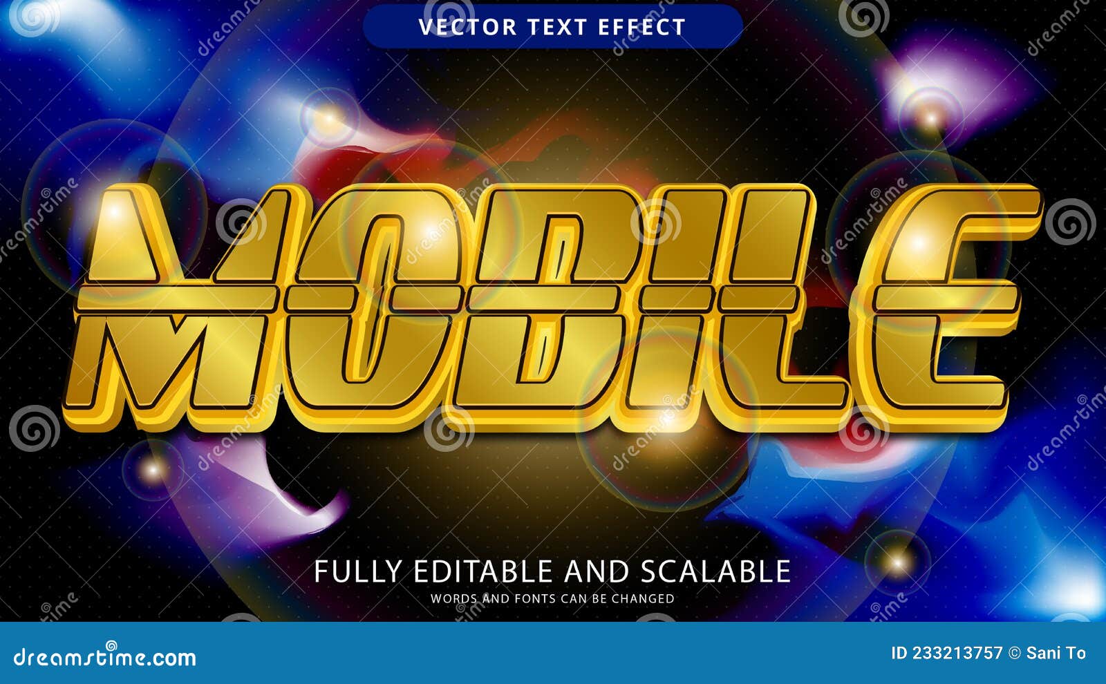 Mobile Text Effect Editable Eps File Stock Vector - Illustration of ...