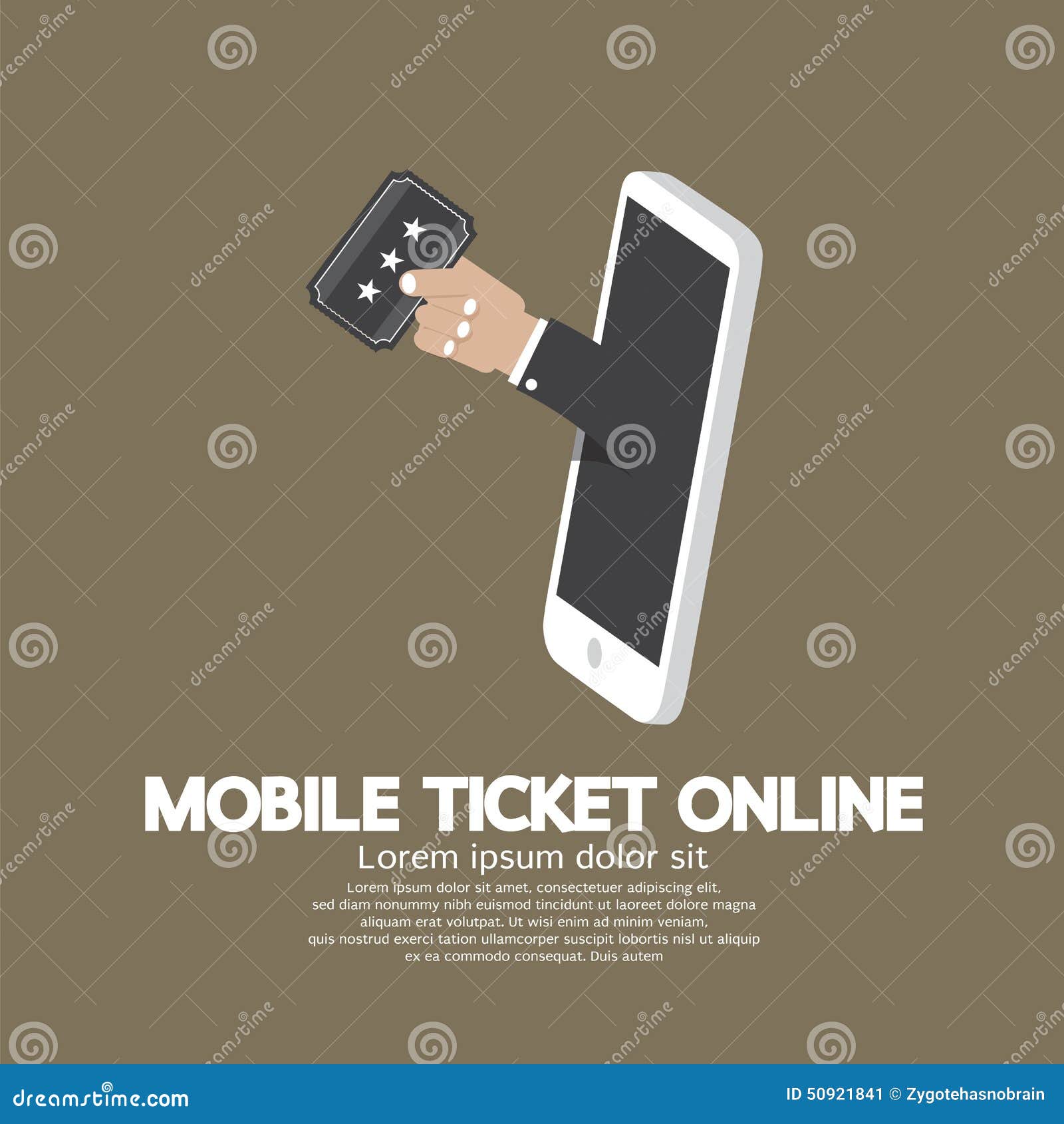 Mobile Ticket Online Concept Stock Vector - Illustration of movie, flat ...