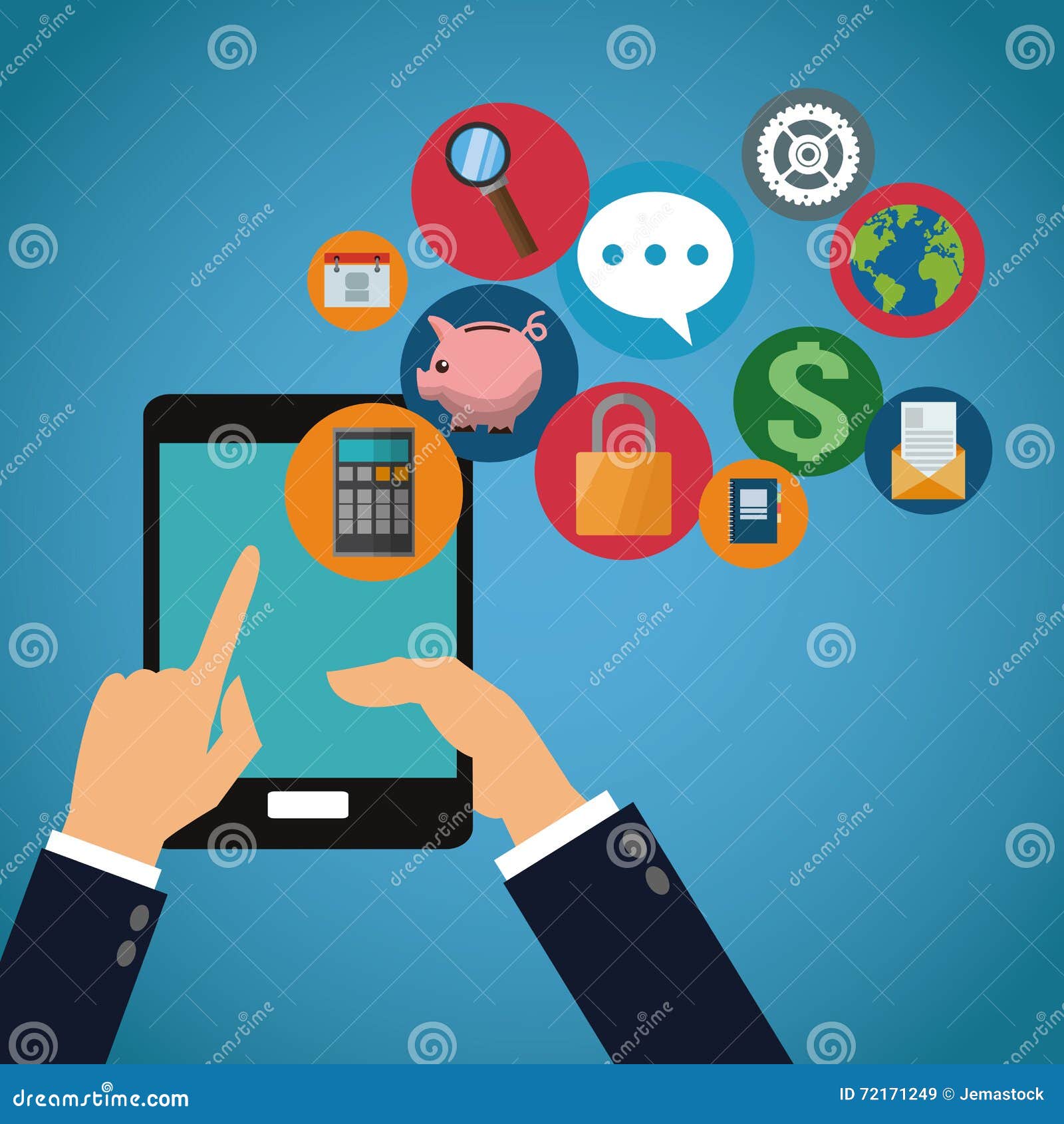 Mobile Tools Icon Set Design Stock Vector - Illustration of gadget ...