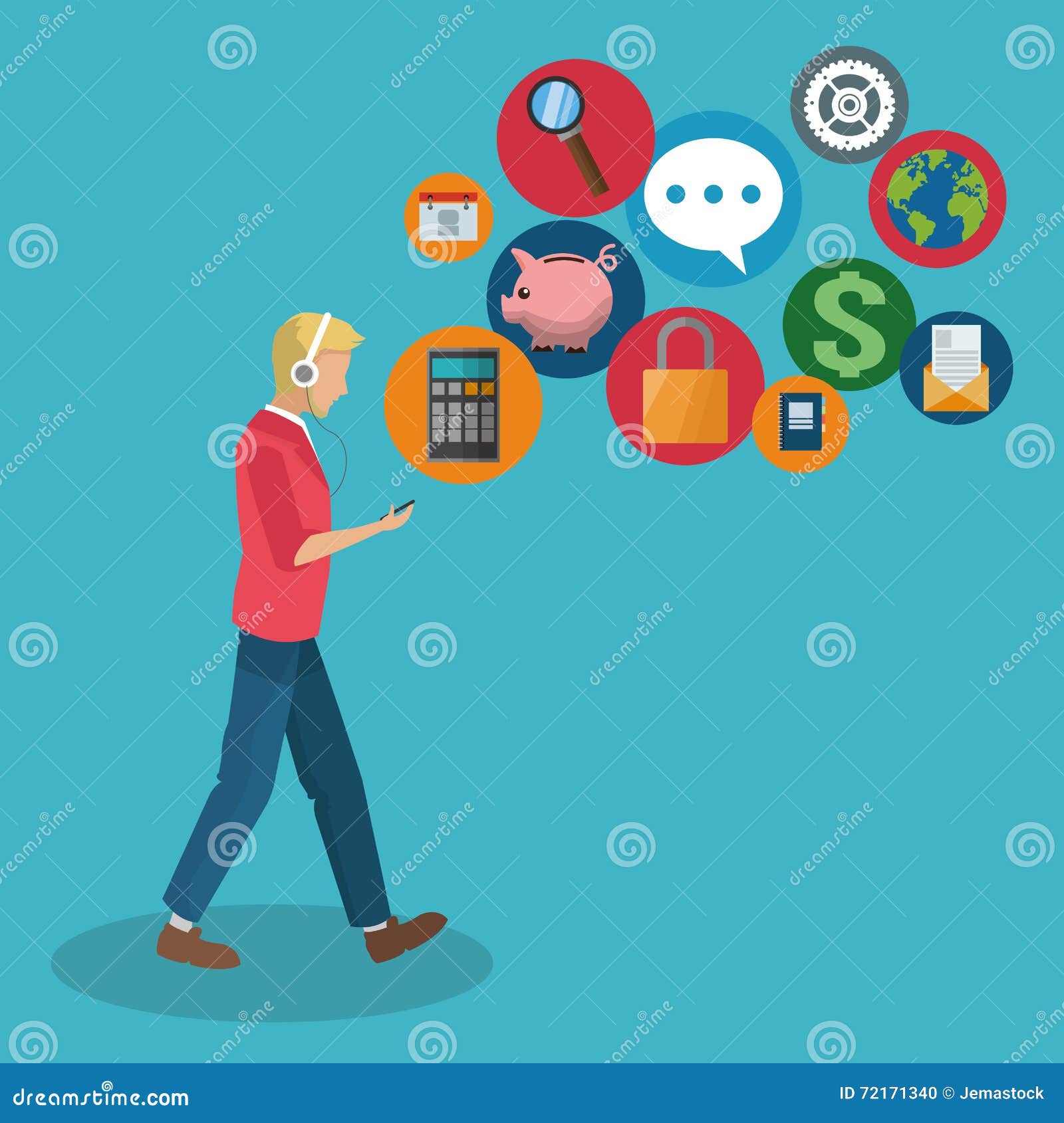 Mobile Tools Icon Set Design Stock Vector - Illustration of money ...