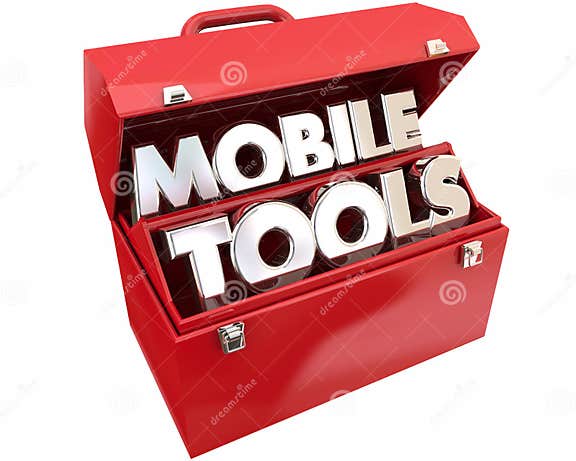 Mobile Tools Mobility Connectivity Online Devices Words Stock ...