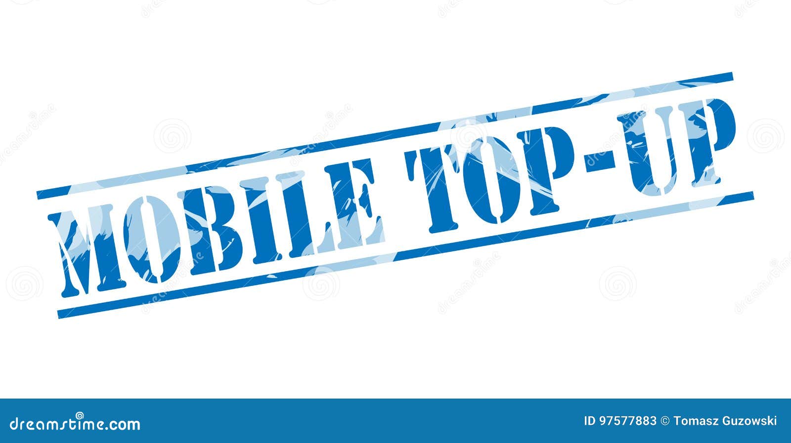 Mobile top up blue stamp stock illustration. Illustration of button ...