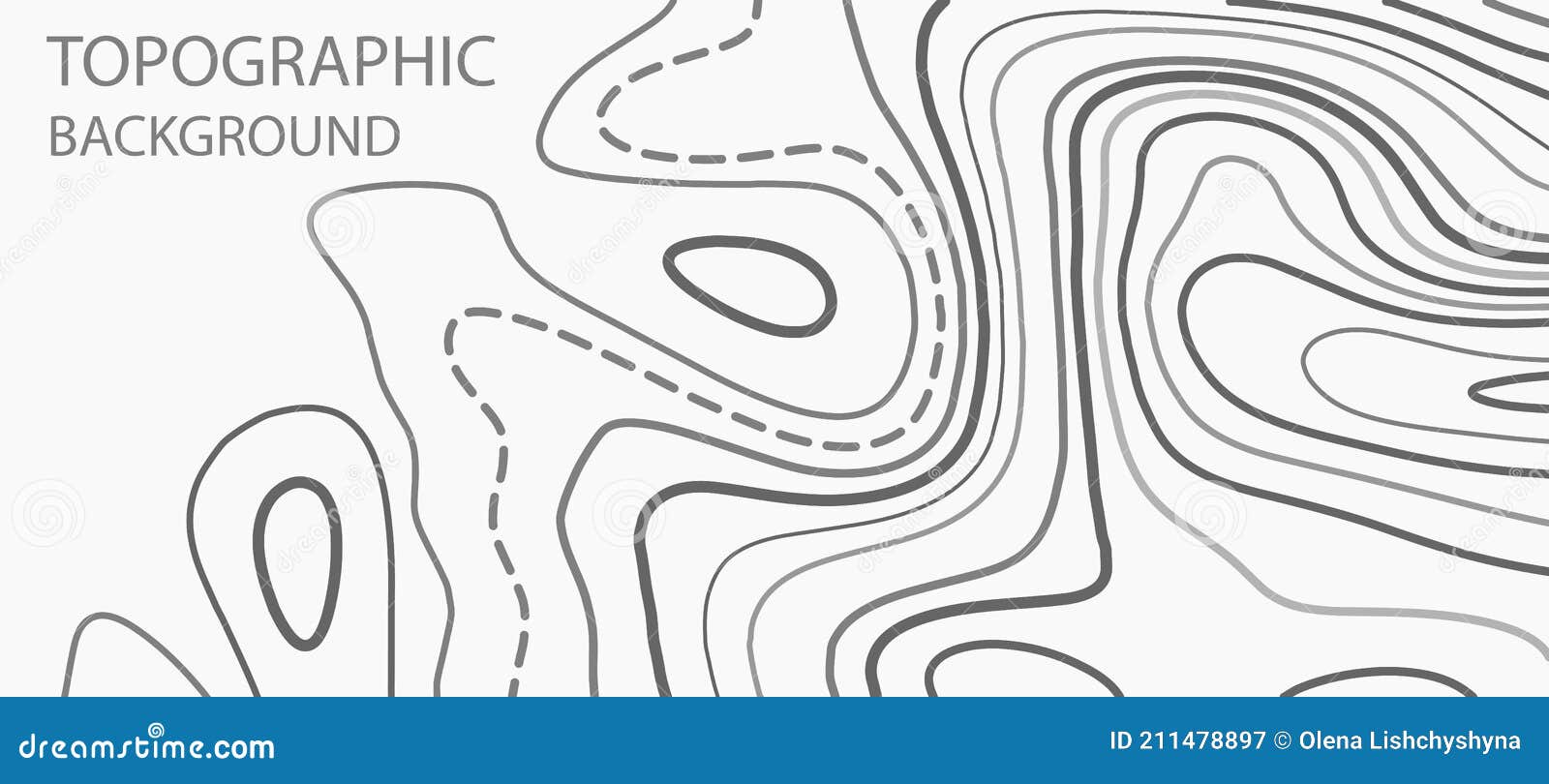 Mobile Topographic Map. Gray Outlines on a Light Background. Contour ...