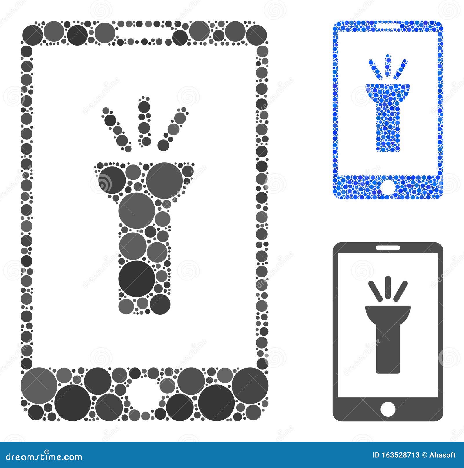 Mobile Torch App Mosaic Icon of Circles Stock Illustration ...