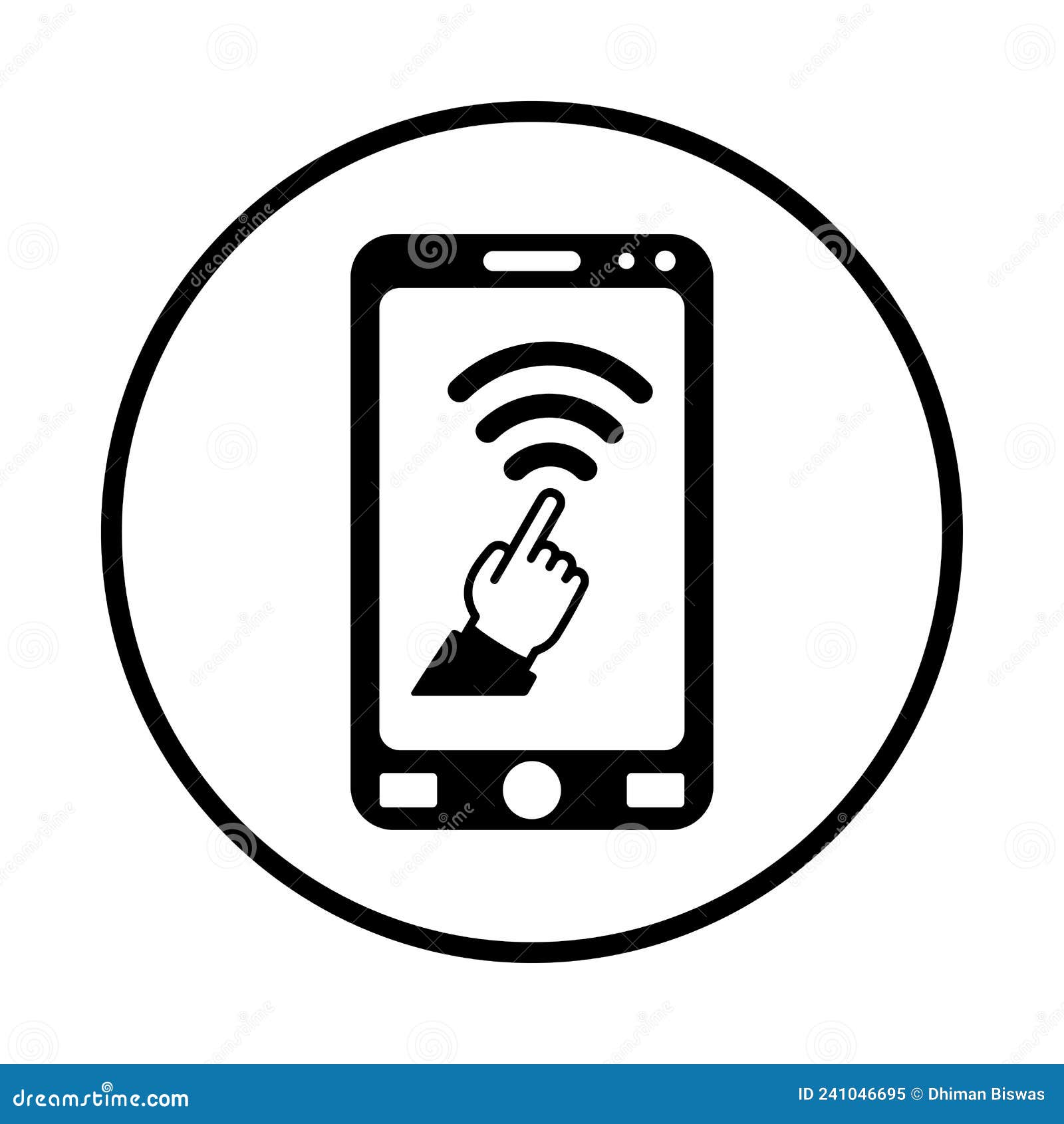 Mobile, Touch, Screen Icon. Black Vector Graphics Stock Illustration ...