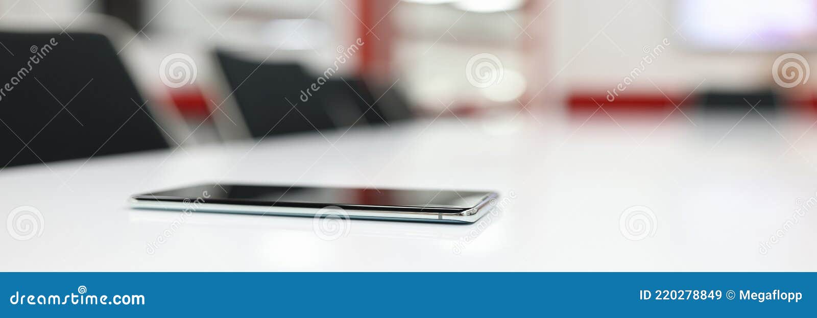 Mobile Touchscreen Phone Lying on Table in Office Stock Image - Image ...
