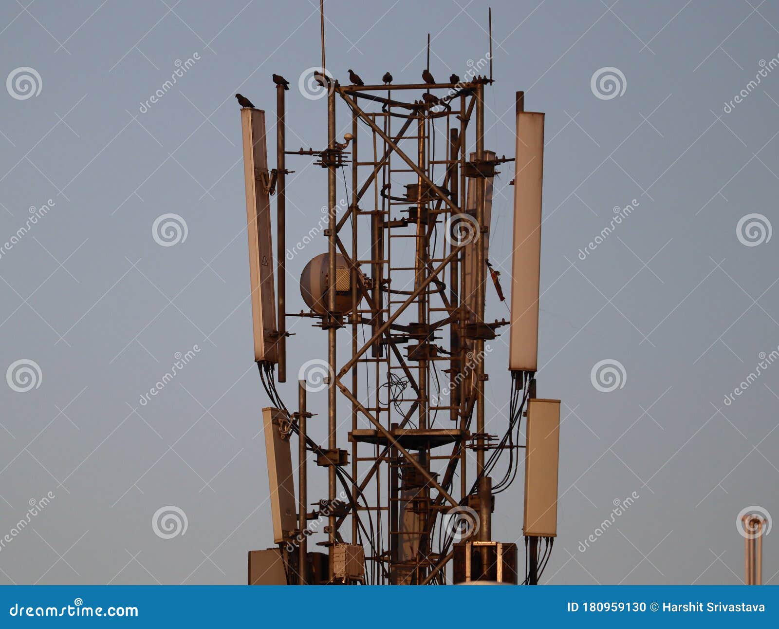 A Mobile Tower Consisting of Receivers and Transmitters Stock Photo ...