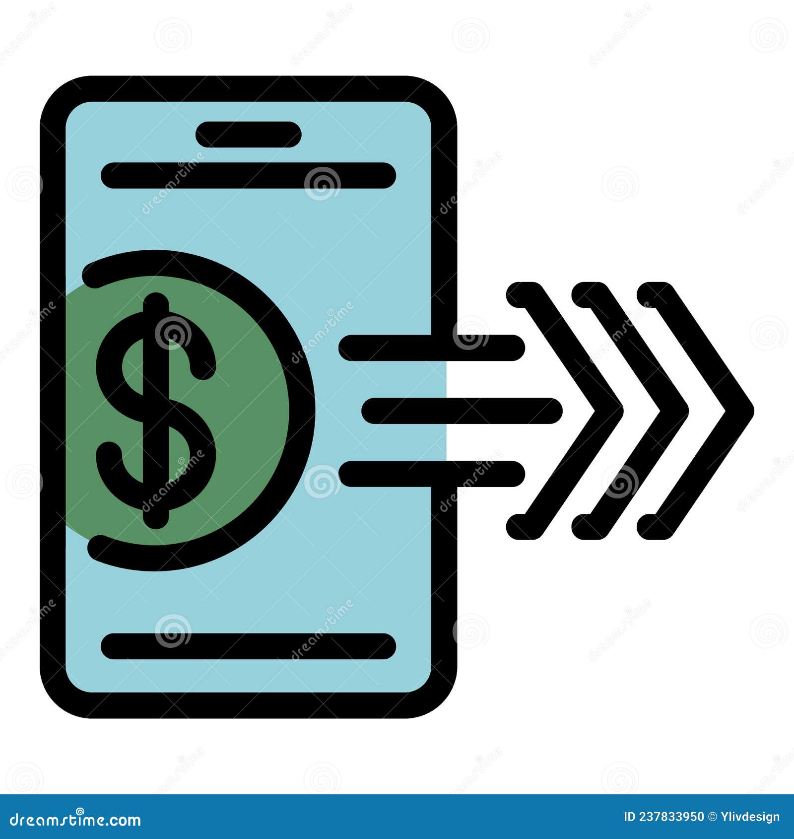 Mobile Transfer Icon Color Outline Vector Stock Vector - Illustration ...