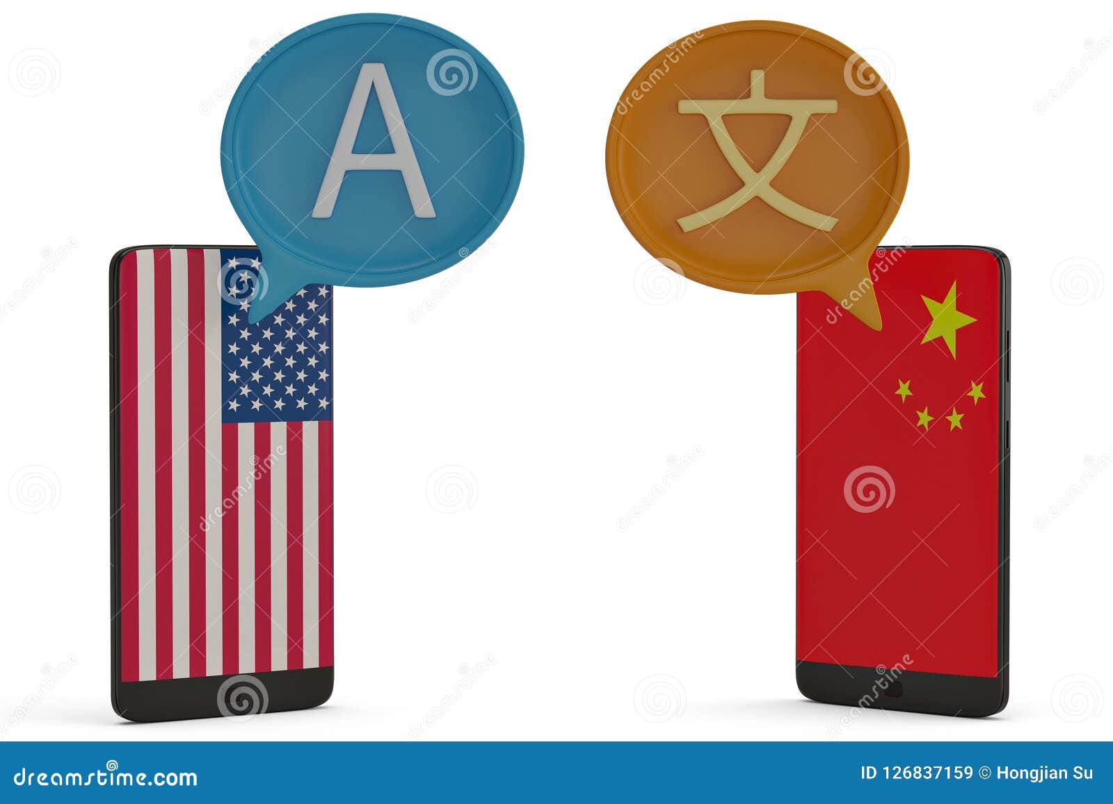 Mobile Translation Concept 3D Illustration. Stock Illustration ...