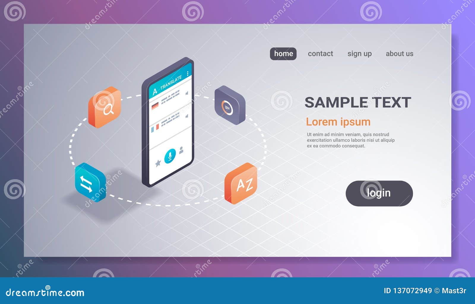 Mobile Translator Application Online Translation Concept Smartphone ...