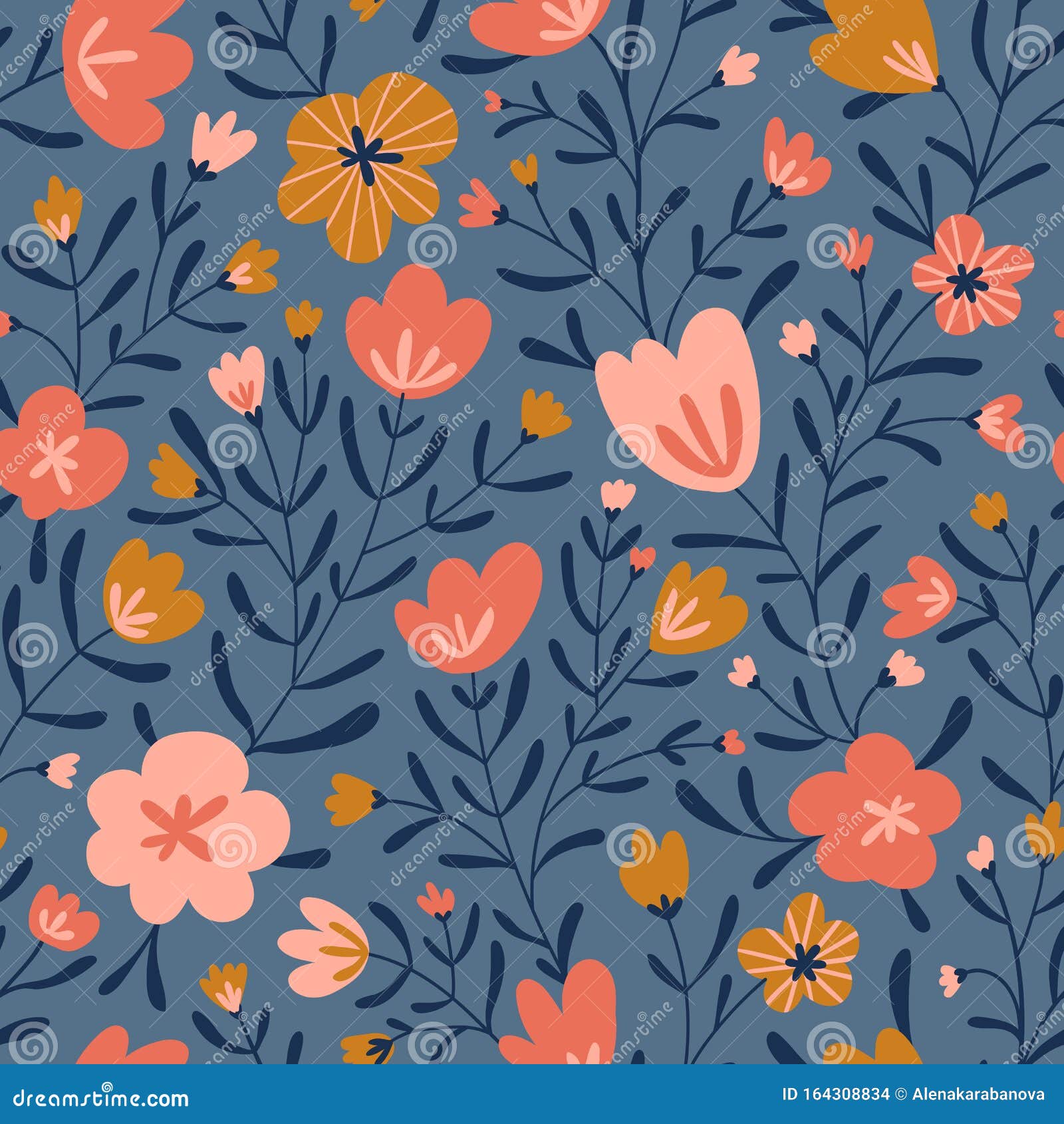 Trendy Seamless Floral Ditsy Pattern. Fabric Design with Simple Flowers ... Trendy Seamless Floral Ditsy Pattern. Fabric Design with Simple Flowers ...